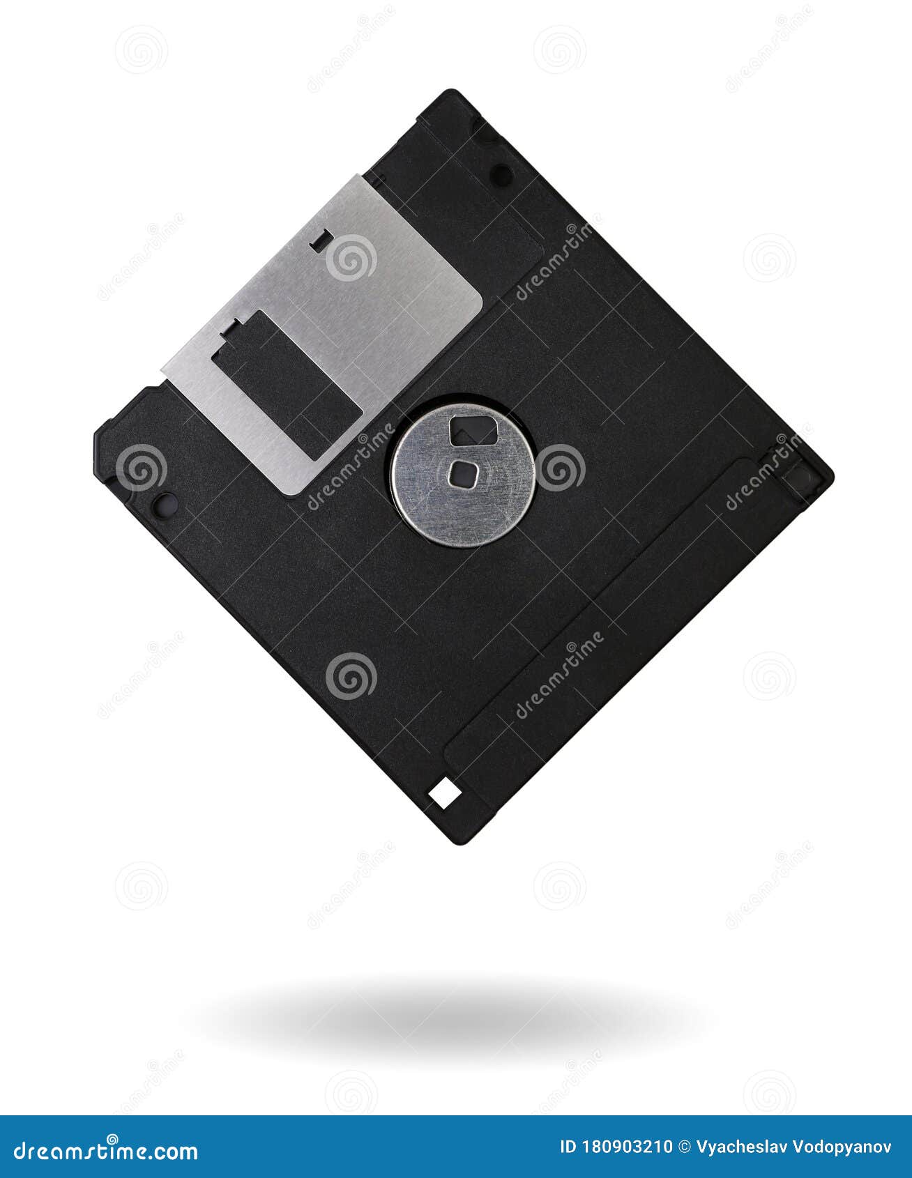 Old Black Floppy Disk for PC Isolated on a White Background Stock Photo ...