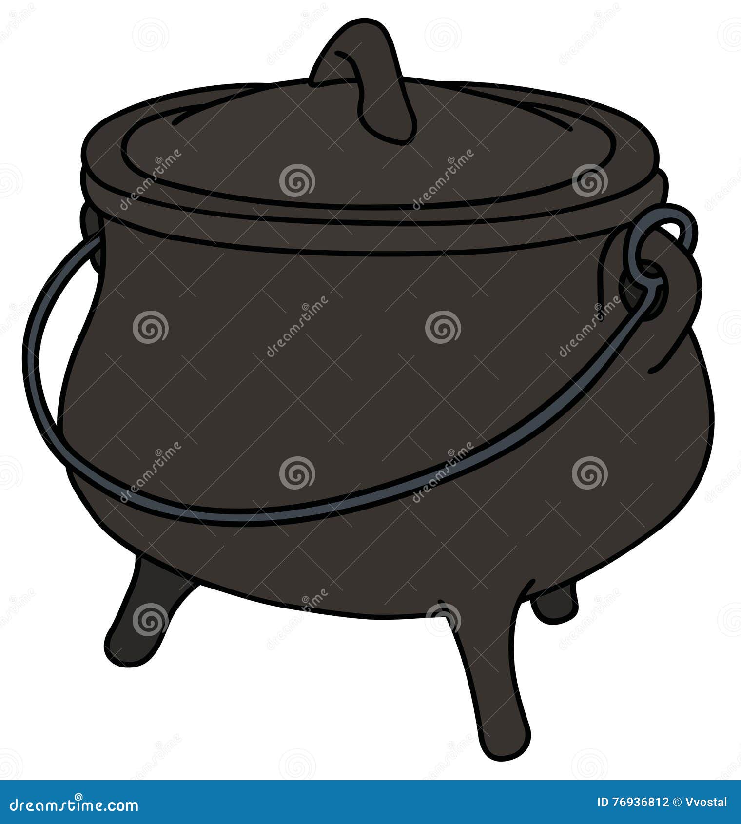 Old black kettle stock vector. Illustration of vector - 76936812