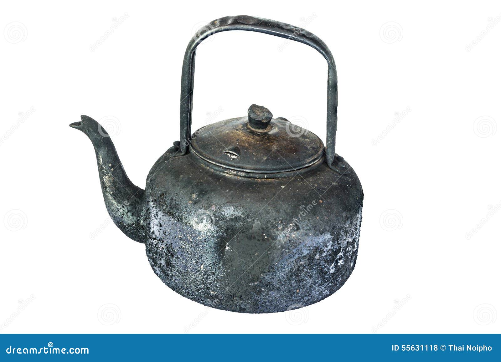 Black Kettle On Bricks To Boil Water And Make Tea In A Village In The ...