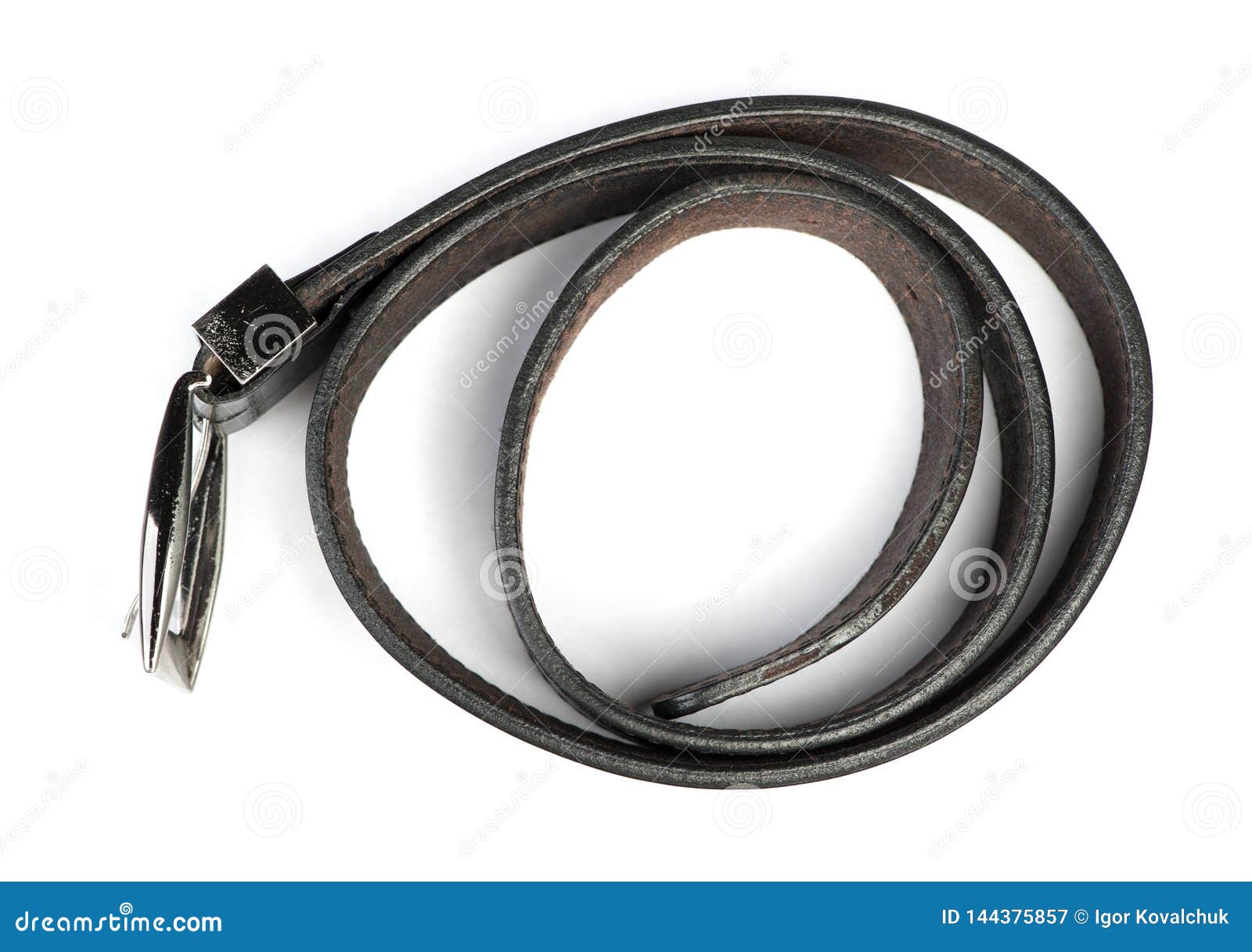 Old black leather belt stock image. Image of garment - 144375857
