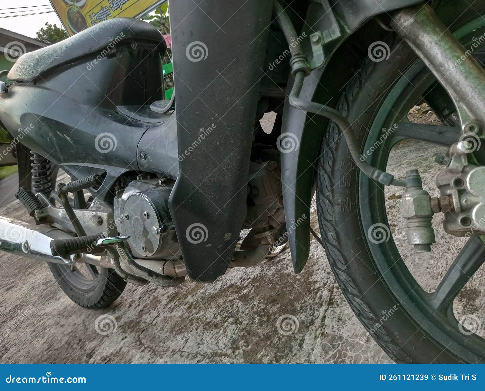 The Old Black Motorcycle is Still Powerful Stock Image - Image of ...