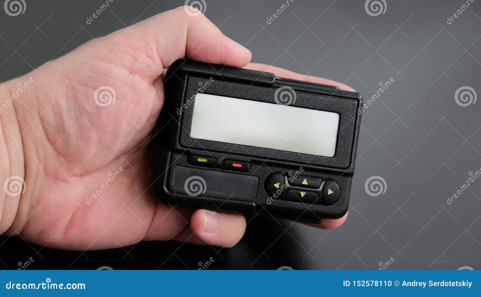 Two Old Black Pager Or Beeper Isolated On White Background Horizontal ...