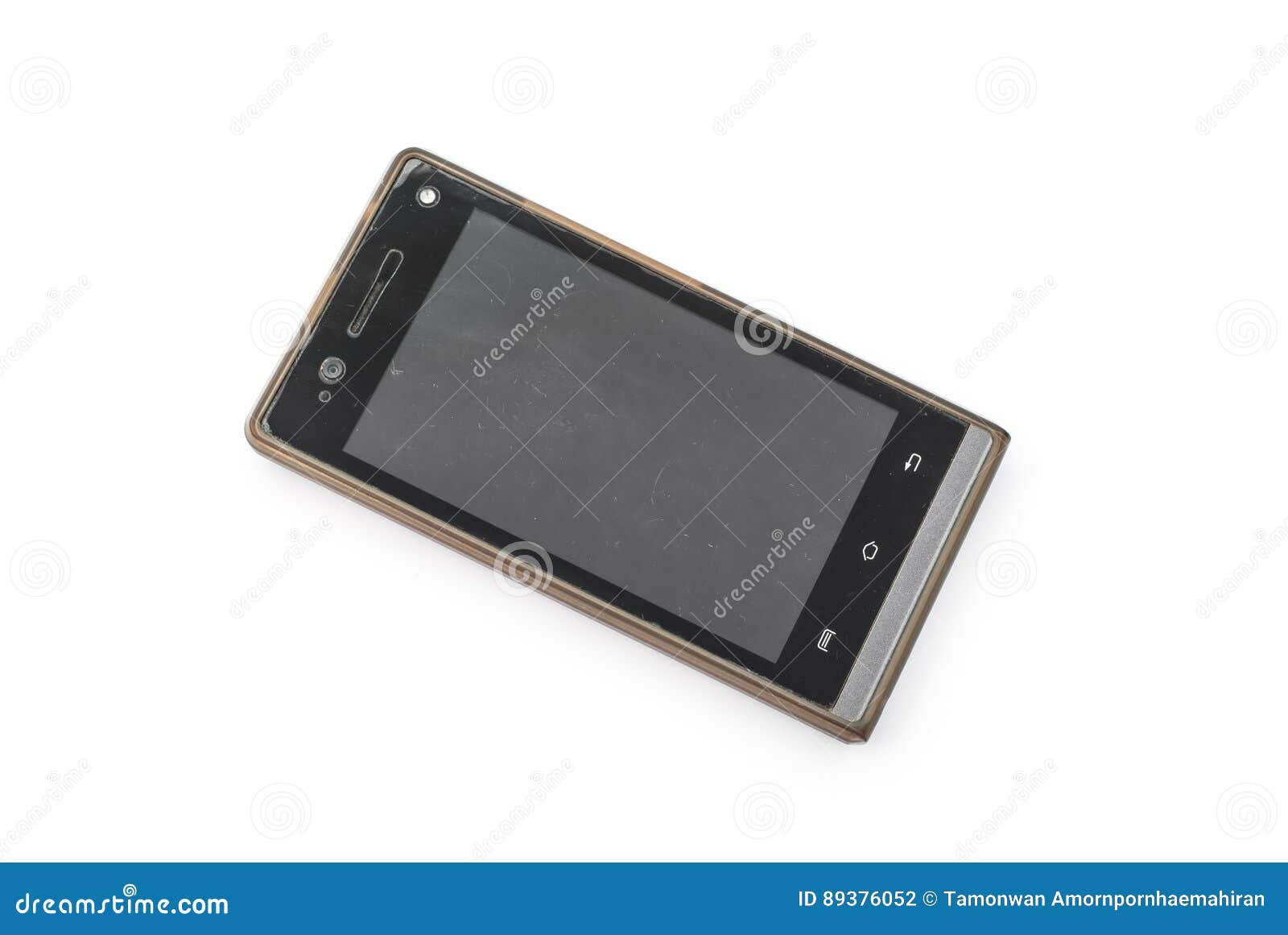 Old Black Rectangle Shaped Smartphone, Isolated Stock Photo - Image of ...