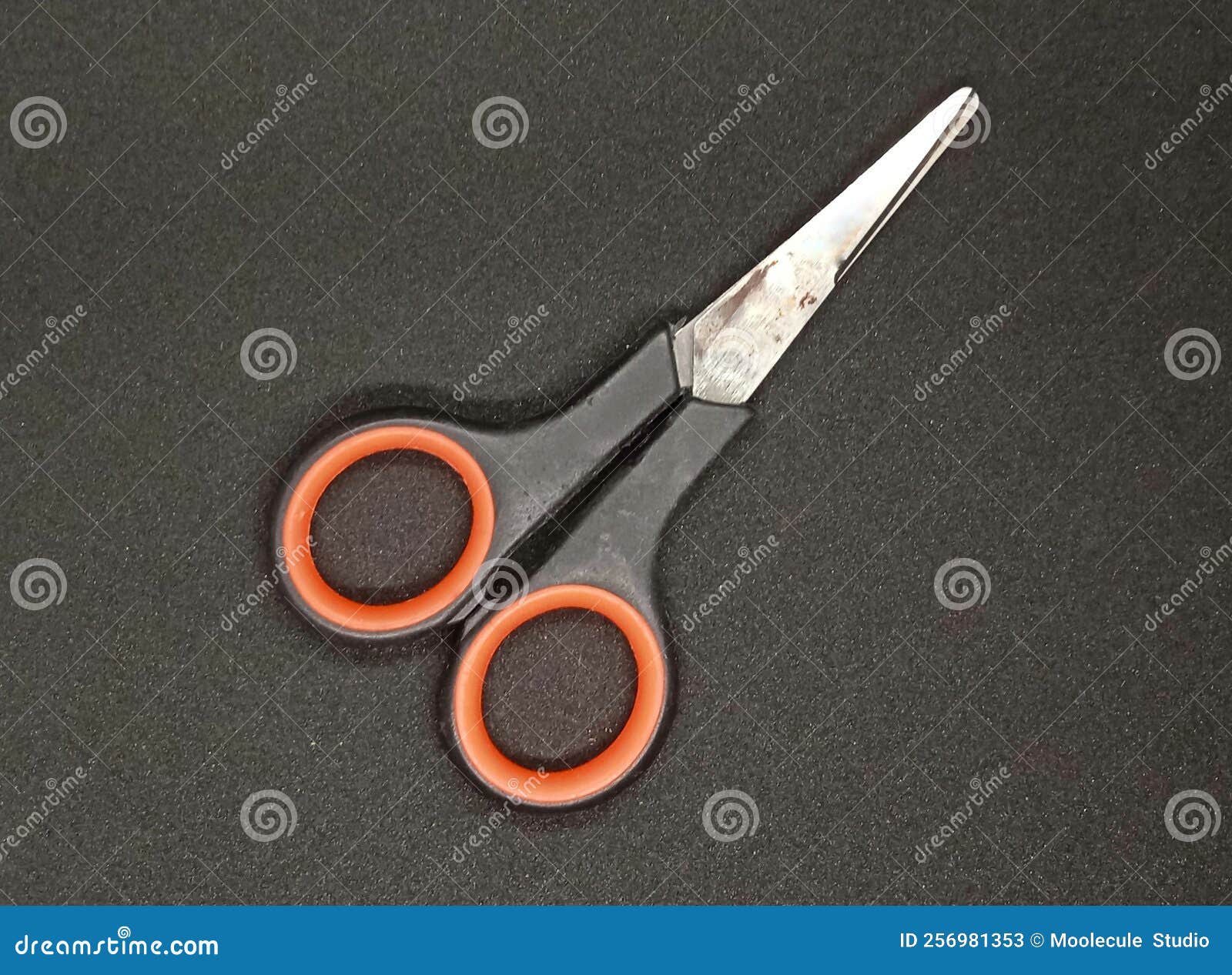 The Old Black Scissor, Isolated on the Black Gray Background, Negative ...