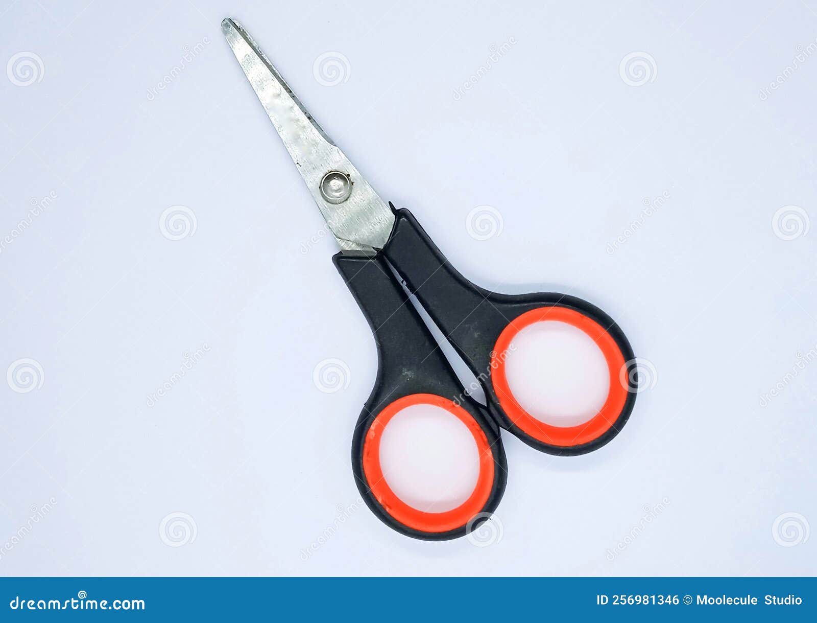The Old Black Scissor, Isolated on the White Gray Background, Negative ...