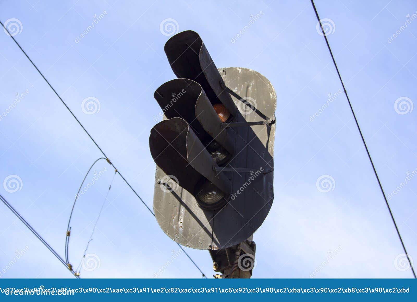 Old black semaphore stock image. Image of semaphore - 218672343
