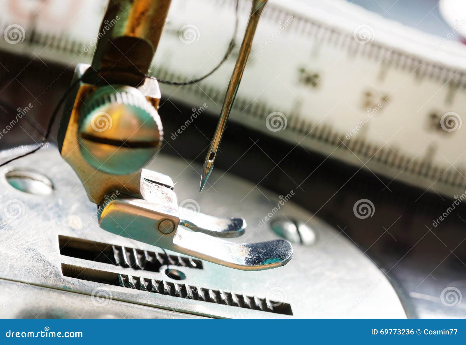 Old black sewing machine stock photo. Image of factory - 69773236