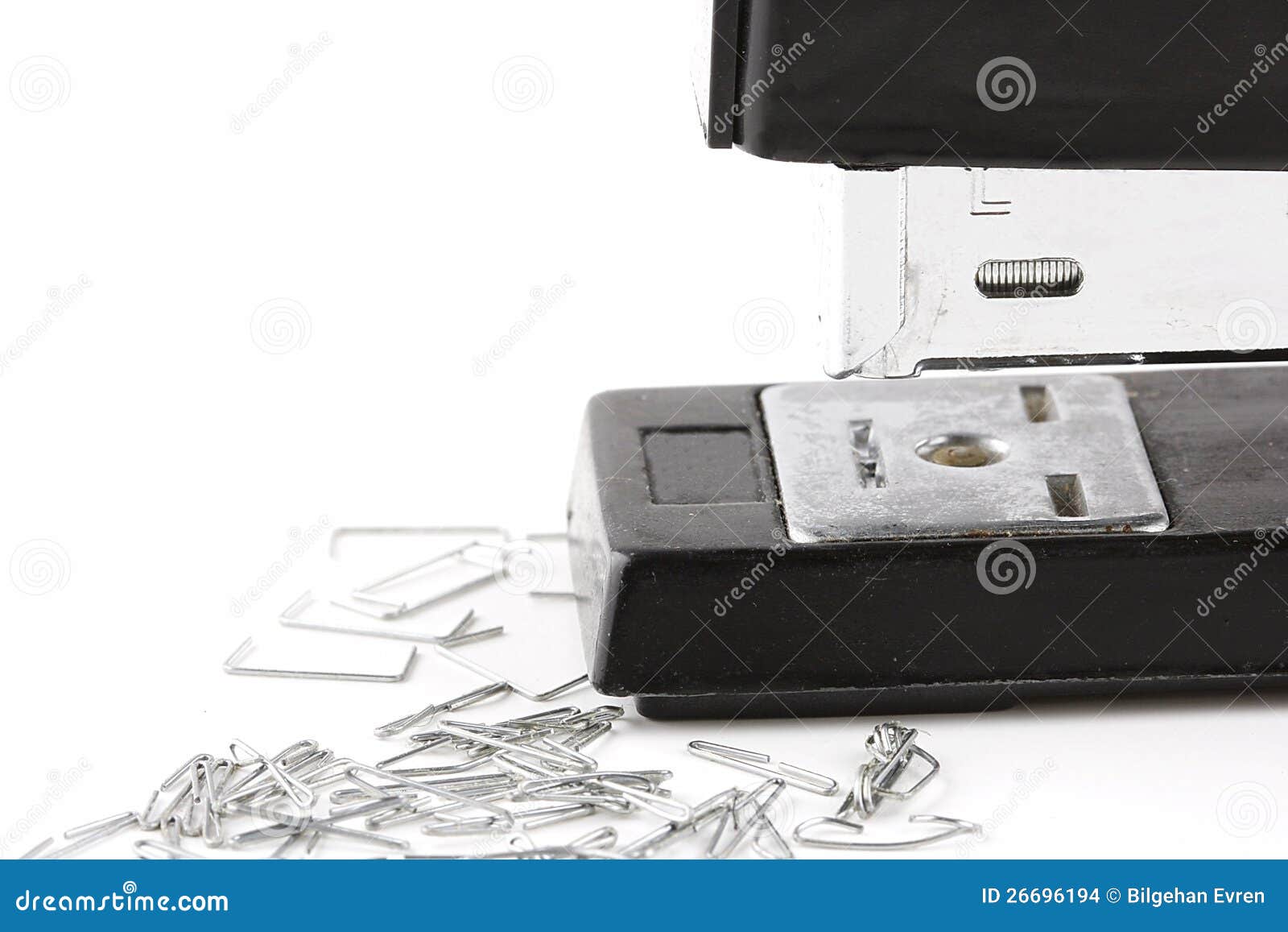 Old Black Stapler with Staples Stock Photo - Image of details, staple ...