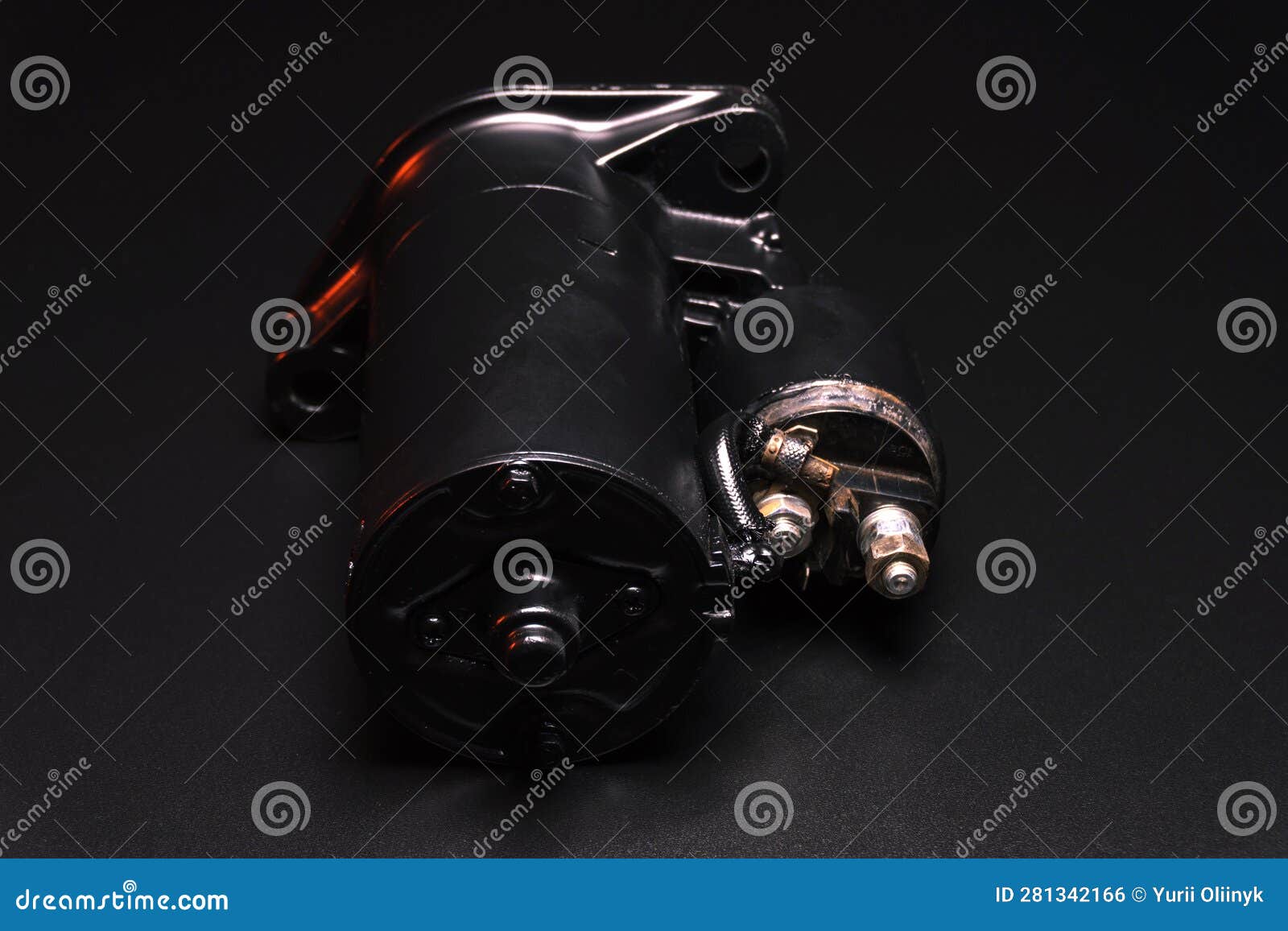 Old Black Starter for Starting Stock Photo - Image of automotive, auto ...