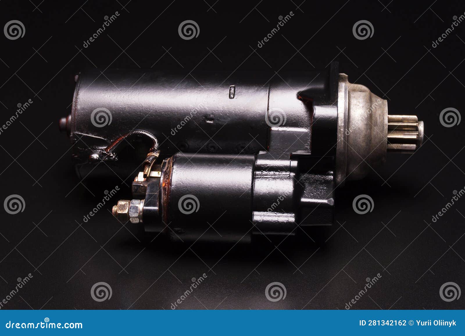 Old Black Starter for Starting Stock Photo - Image of black, auto ...