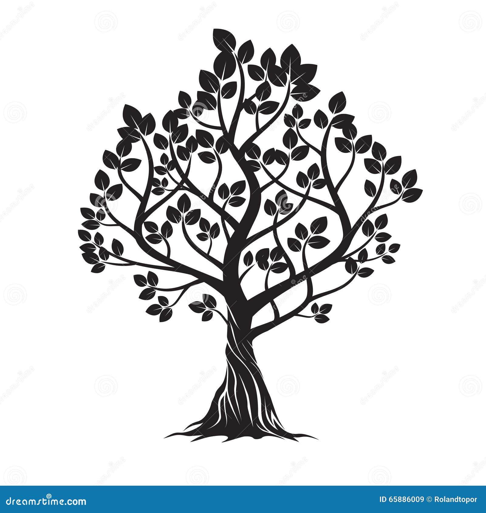 Old Black Tree. Vector Illustration. Stock Illustration - Illustration ...