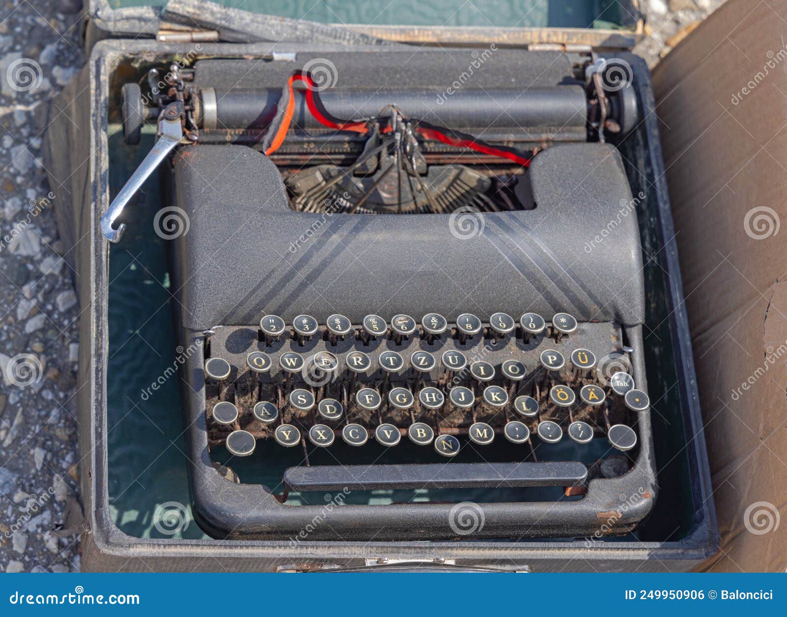 Typewriter in Box stock photo. Image of black, obsolete - 249950906