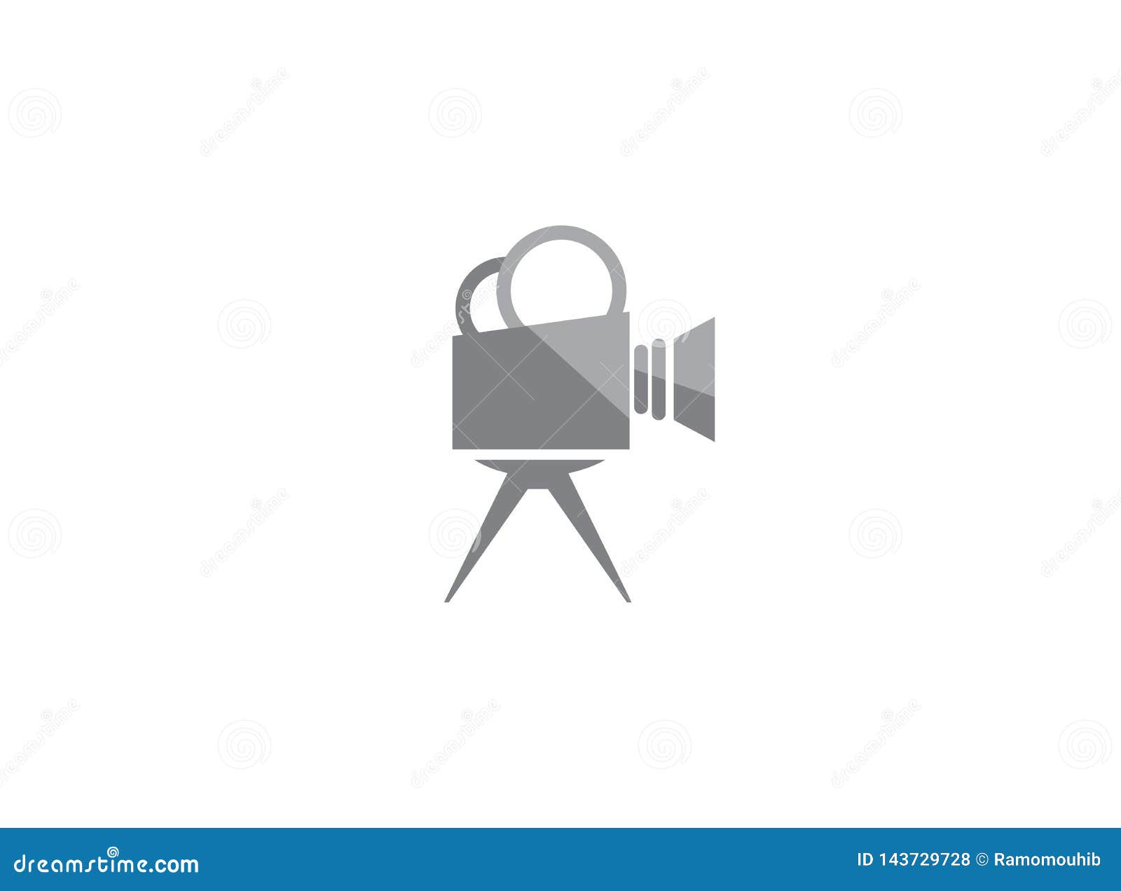 Old Black Video Camera with the Light on Recording for Logo Design ...