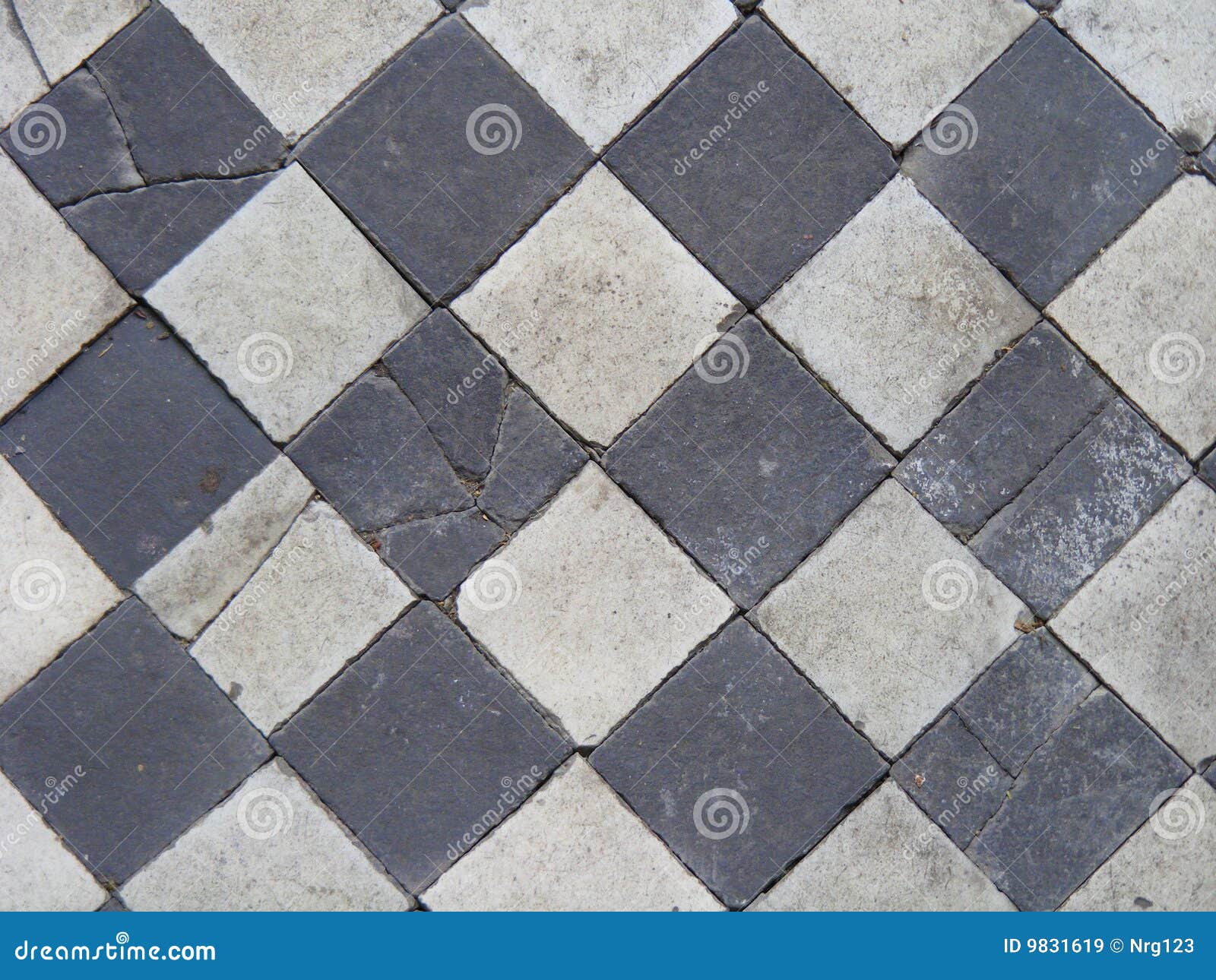Old Black And White Block Tiles. Royalty Free Stock Images - Image: 9831619
