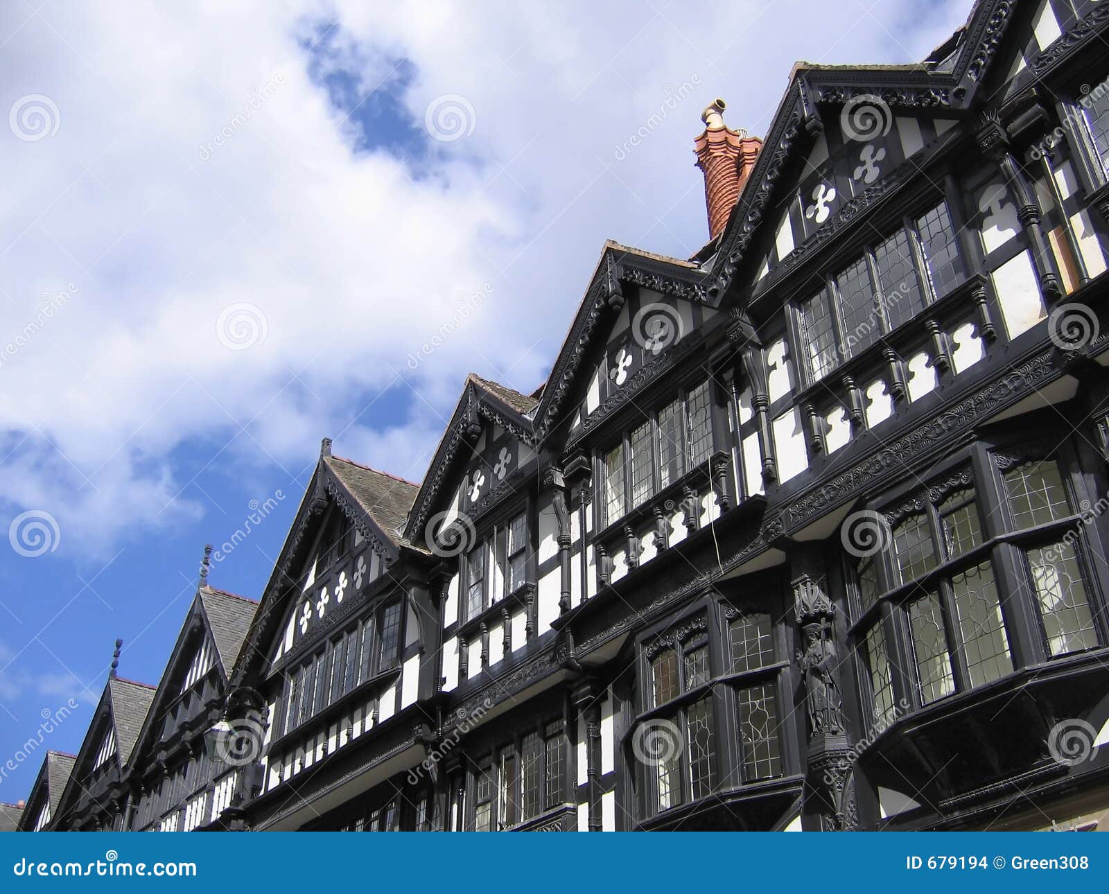 Old Black and White Buildings in Chester Stock Photo - Image of ...