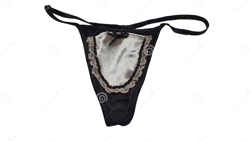 Old Black And White Worn Women S Panties On A White Background Stock Image Image Of Panties