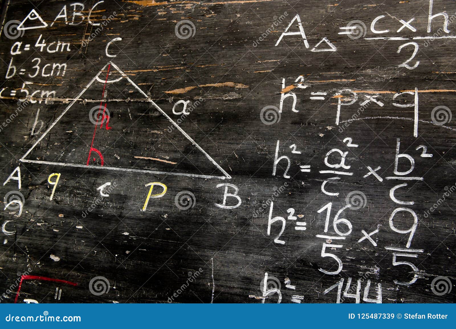 Old Blackboard with Mathematical Calculations and Drawings Stock Image ...