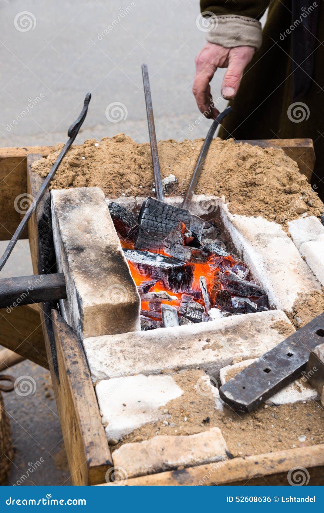 Forge Full Of Coal For Smelting And Forging Metal, A Traditional Art ...