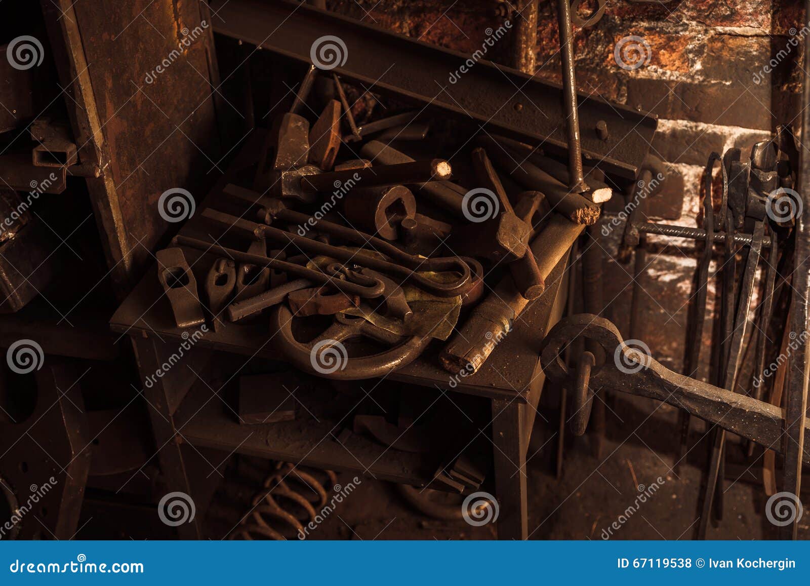 Old blacksmith tools stock photo. Image of used, steel - 67119538