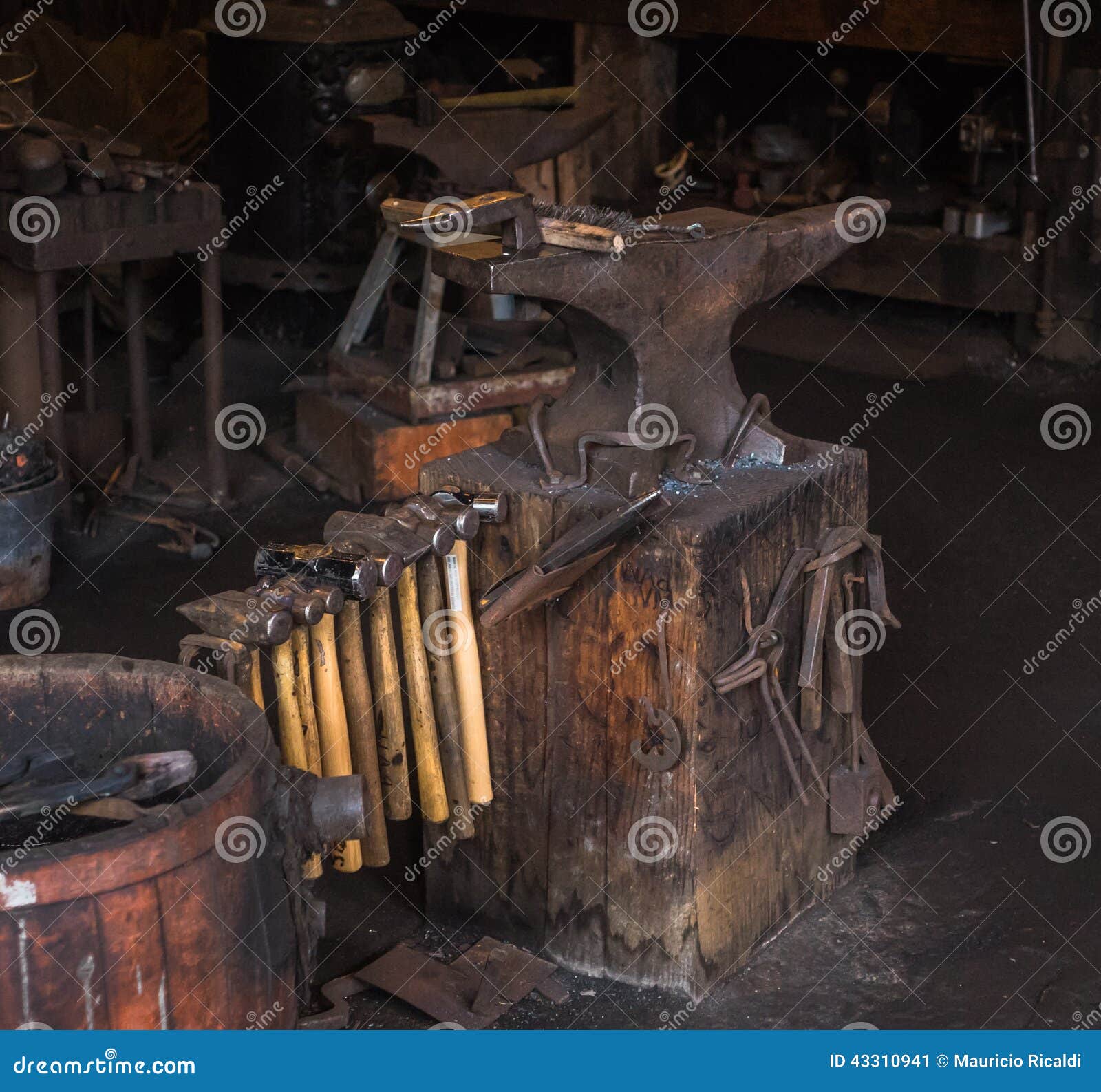 Old blacksmith tools stock image. Image of equipment - 43310941