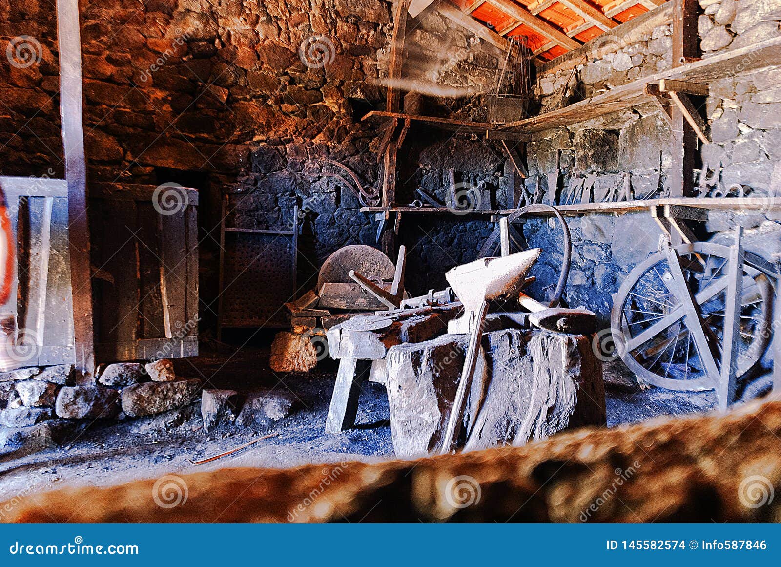 Old town blacksmith stock photo. Image of history, workshop - 145582574