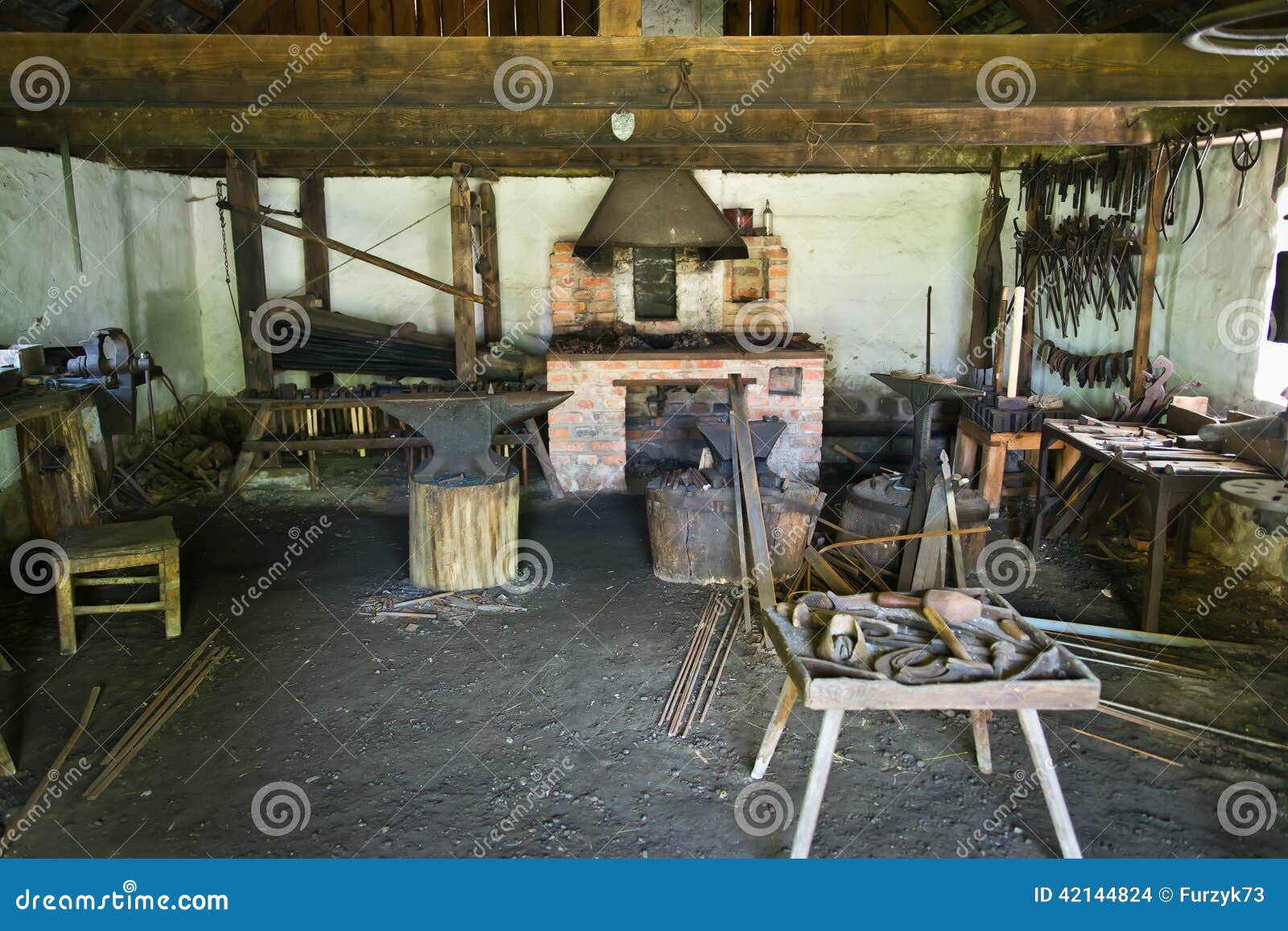 Old blacksmith workshop stock photo. Image of craft, tool - 42144824