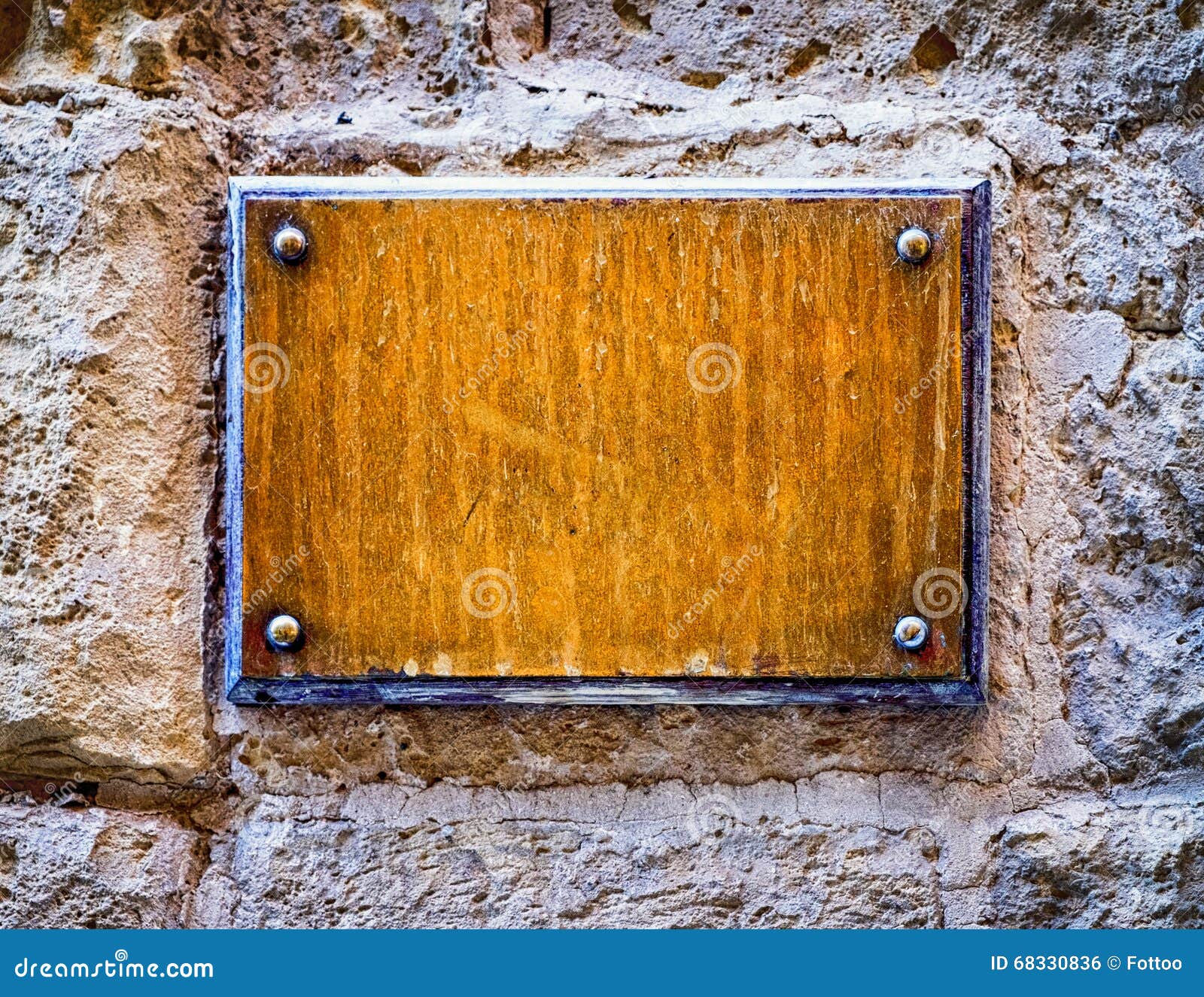 Old blank metal sign stock photo. Image of marketing - 68330836