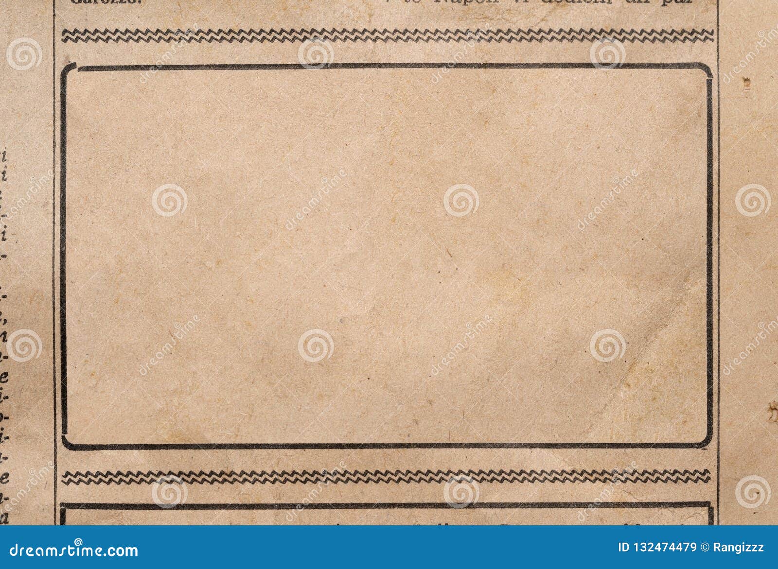 Old blank newspapper ad stock image. Image of grunge - 132474479