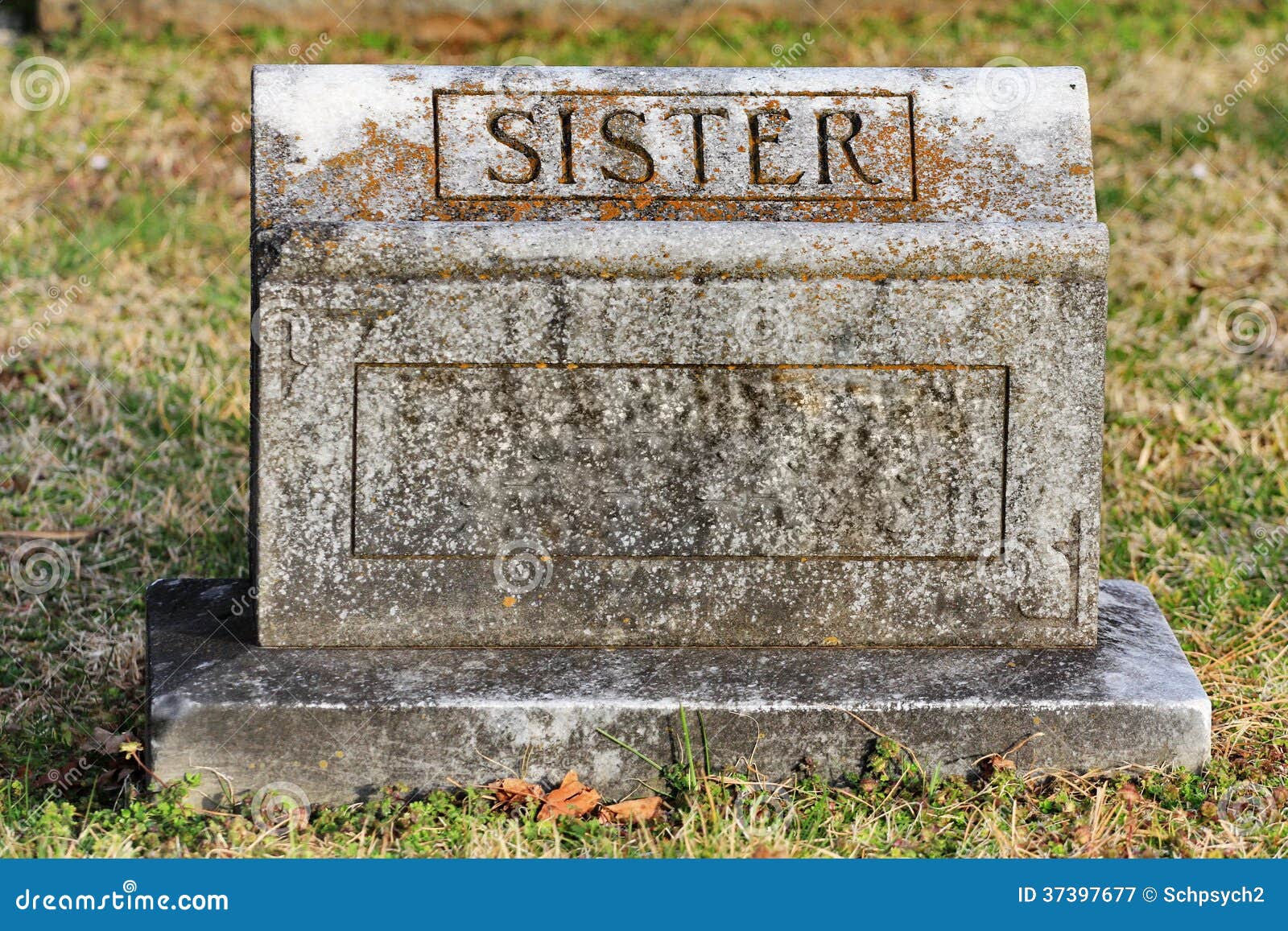 Old Blank Ornate Tombstone Sister Stock Image - Image of tombstone ...