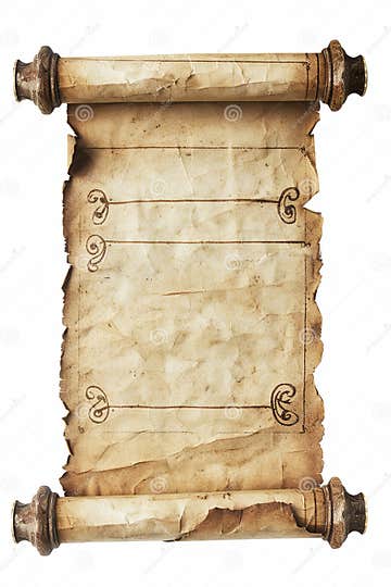Old, Blank Parchment Scroll with Copy Space for Ancient Message ...
