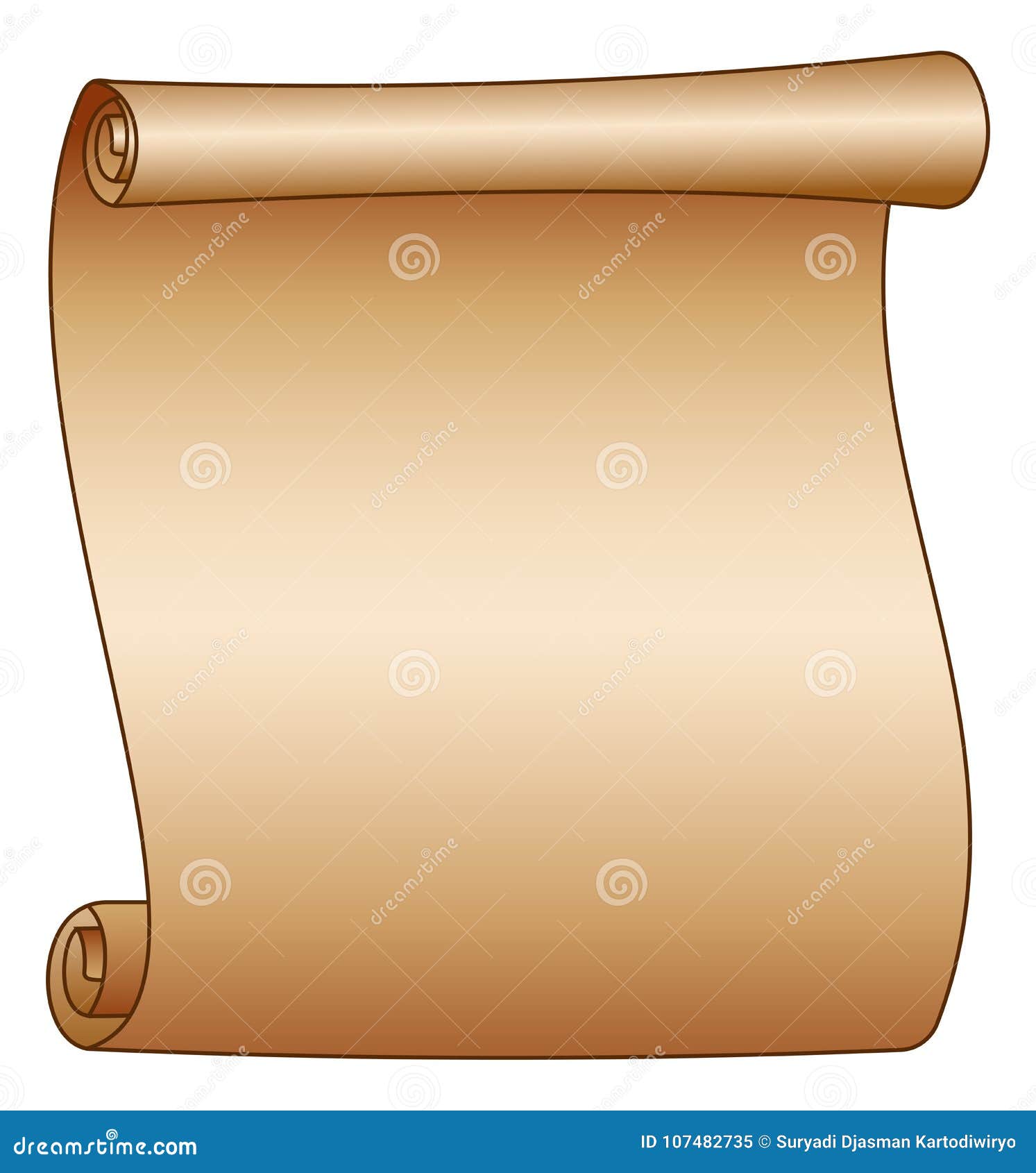 Old Blank Scroll Paper on White Background Stock Vector - Illustration ...