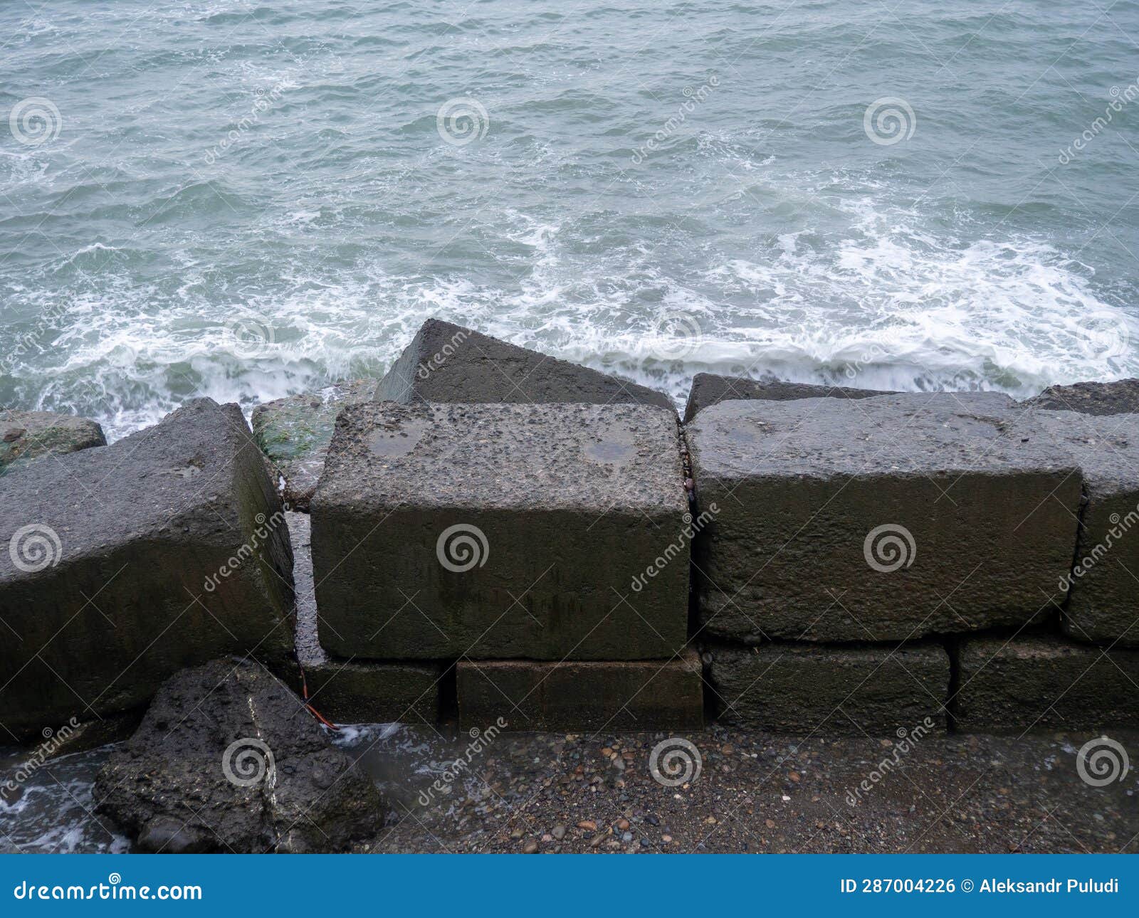 Old Blocks of Fortifications of the Coast. Concrete Structures on the ...