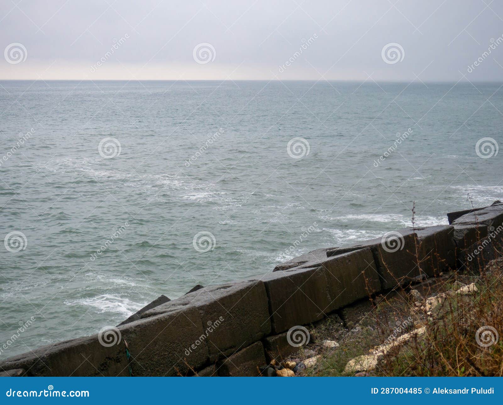 Old Blocks of Fortifications of the Coast. Concrete Structures on the ...