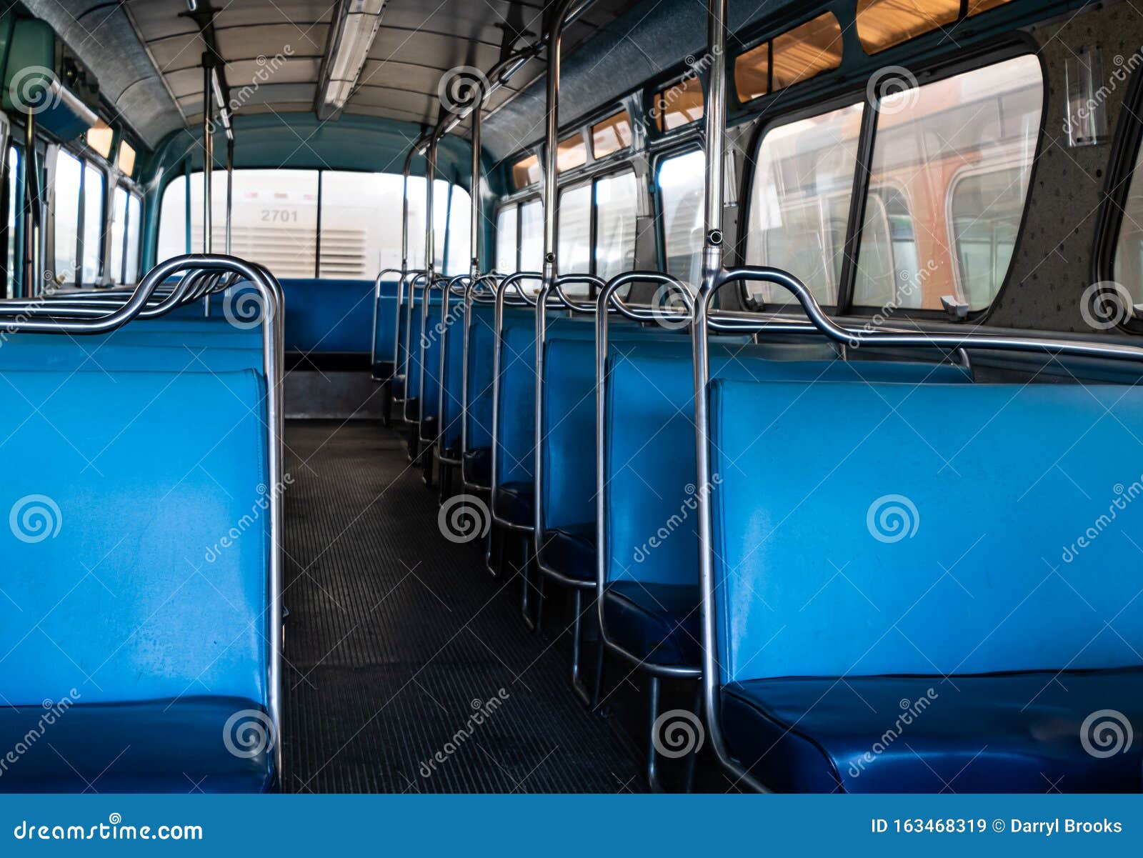Old Blue Bus Seats stock image. Image of chair, service - 163468319