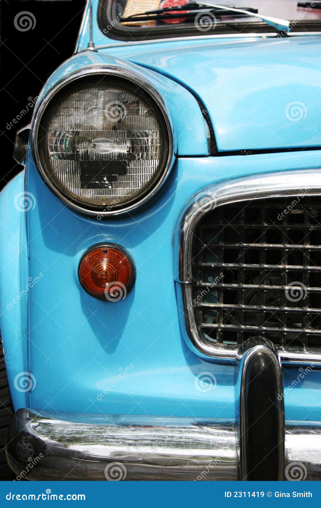 Old blue car stock image. Image of close, trip, headlight - 2311419