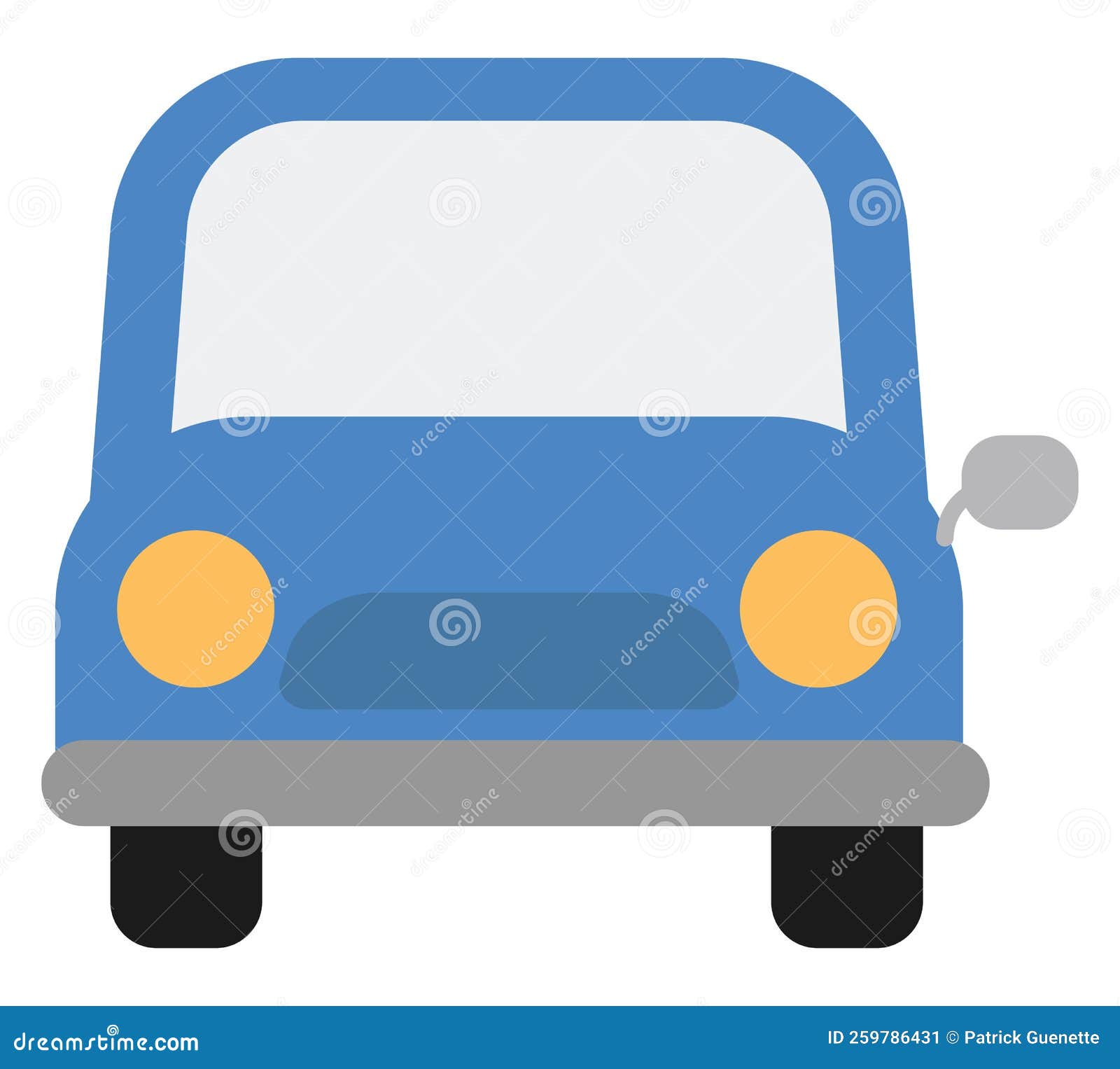 Old blue car, icon stock vector. Illustration of model - 259786431