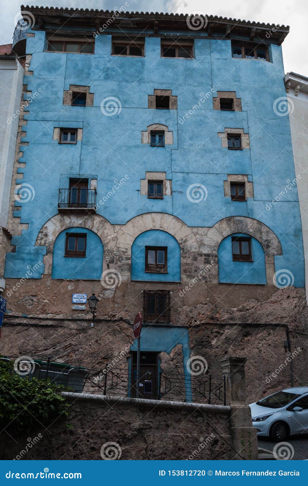 OLD BLUE COLOR BUILDING in CUENCA Editorial Image - Image of travel ...