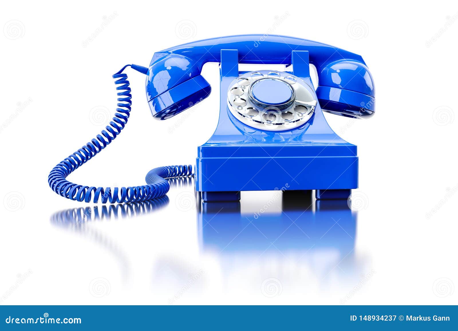 Old blue dial-up phone stock illustration. Illustration of connection ...