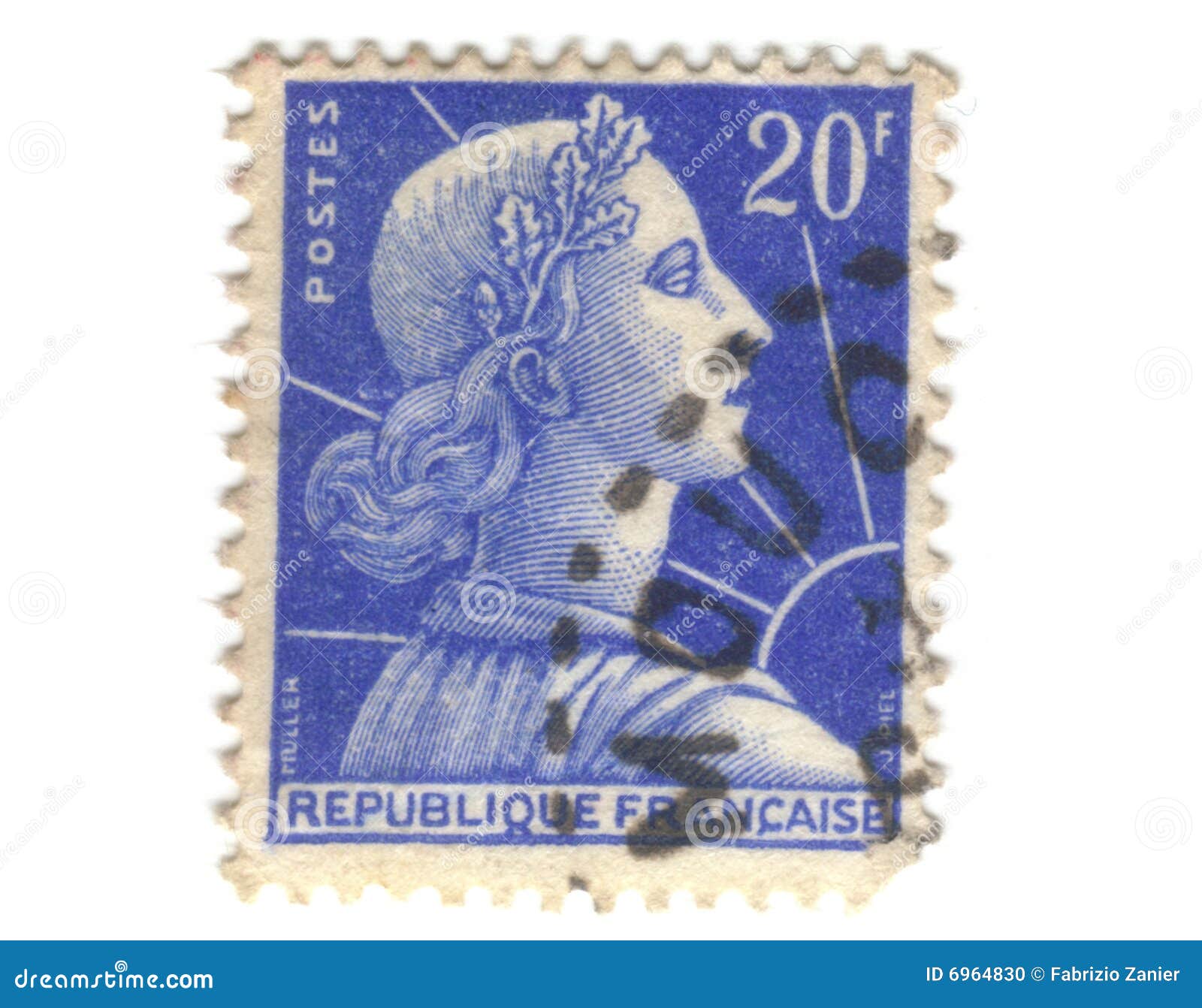 Old blue french stamp editorial image. Image of decorative - 6964830