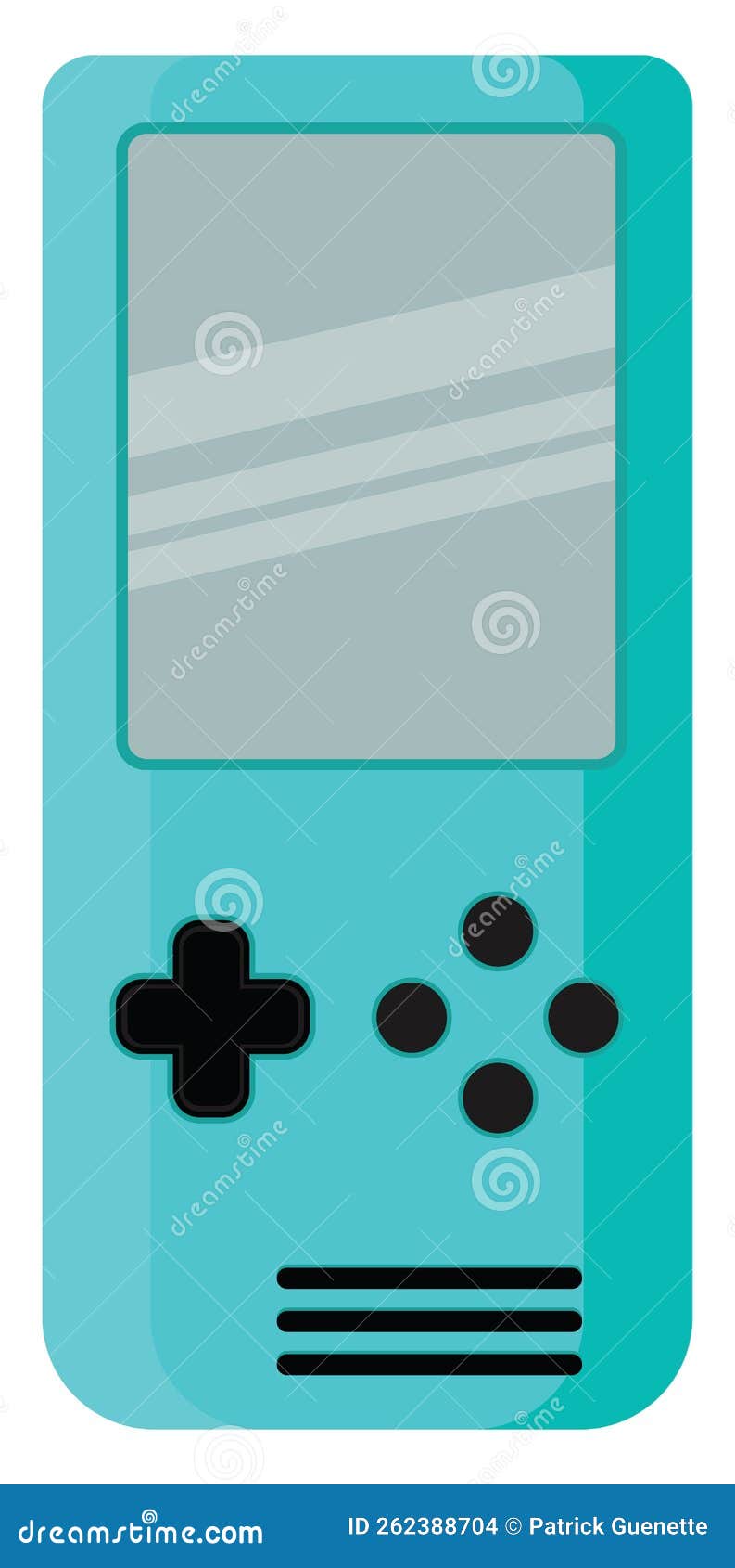 Old Blue Gaming Console, Icon Stock Vector - Illustration of arcade ...