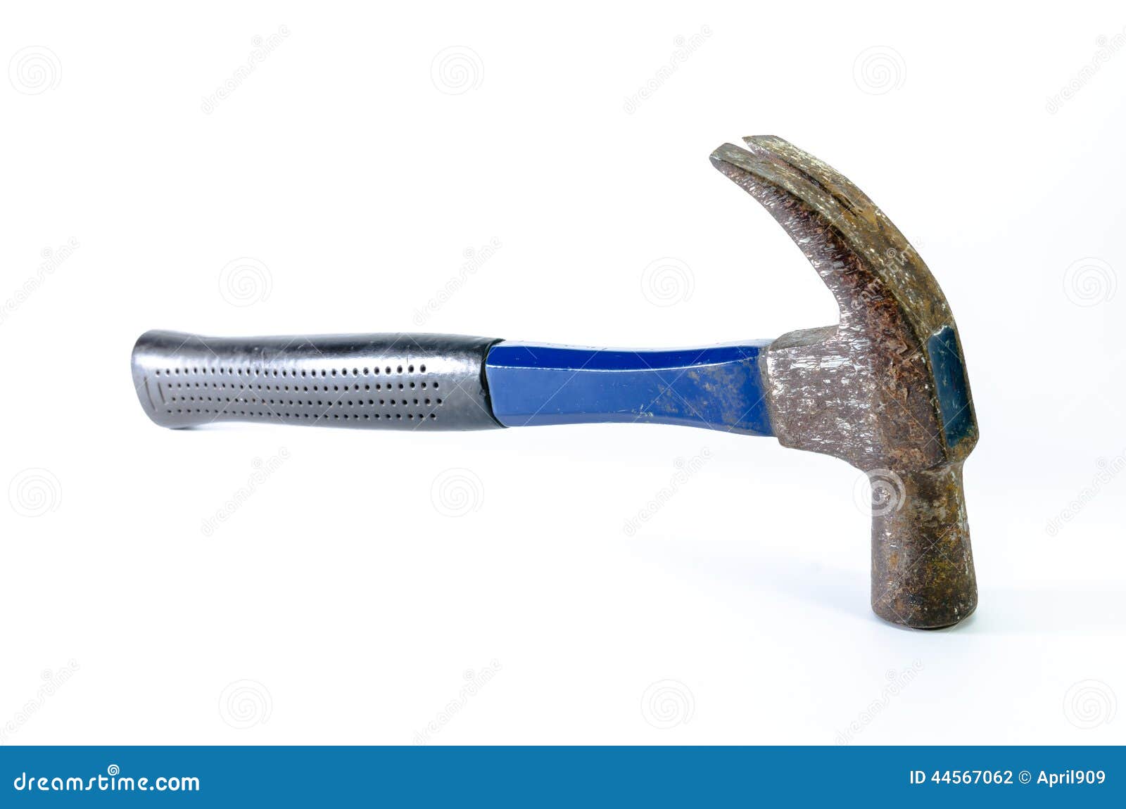 Old Blue Hammer on White Background Stock Photo - Image of construction ...