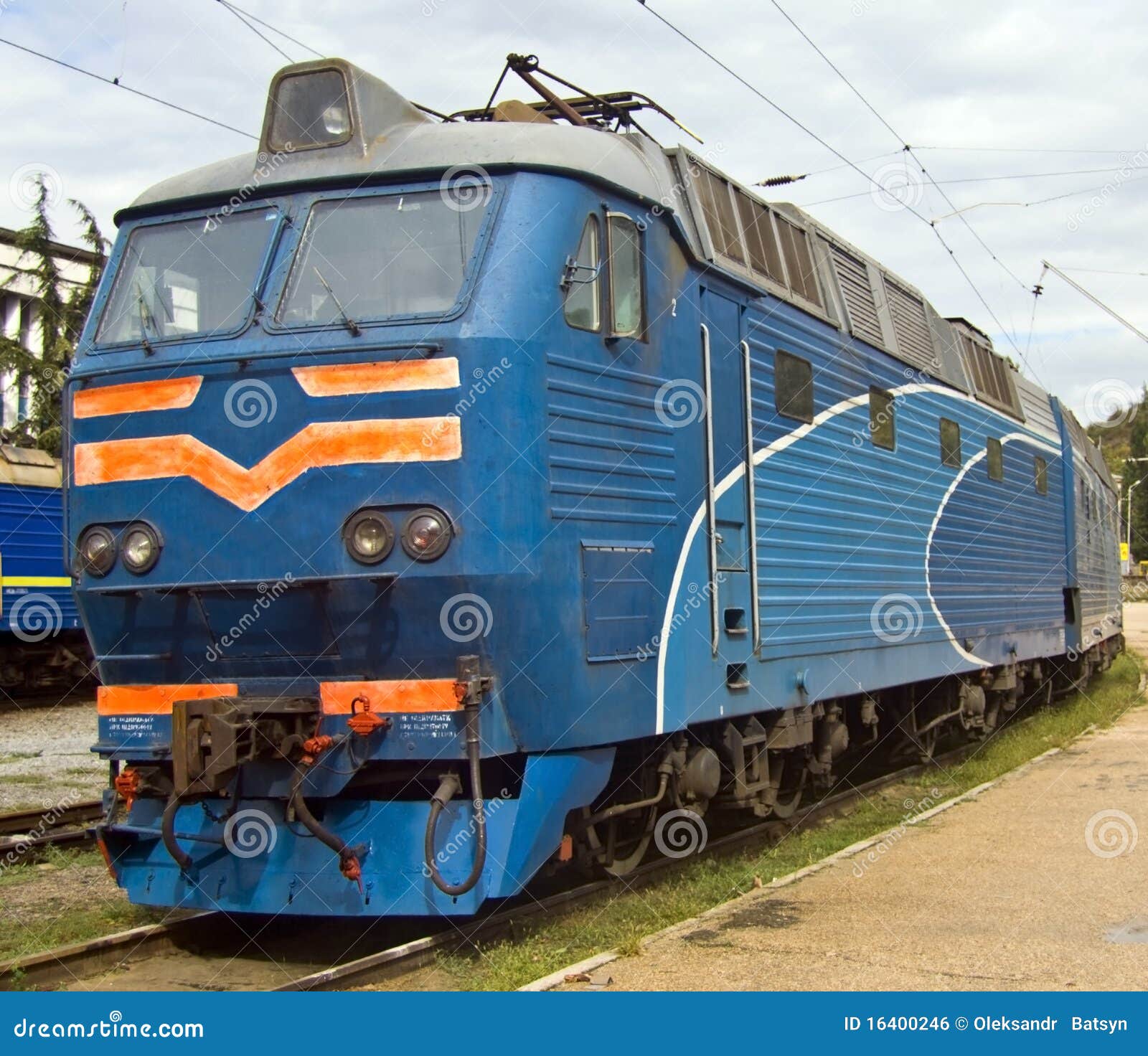 Old blue locomotiv stock photo. Image of large, north - 16400246