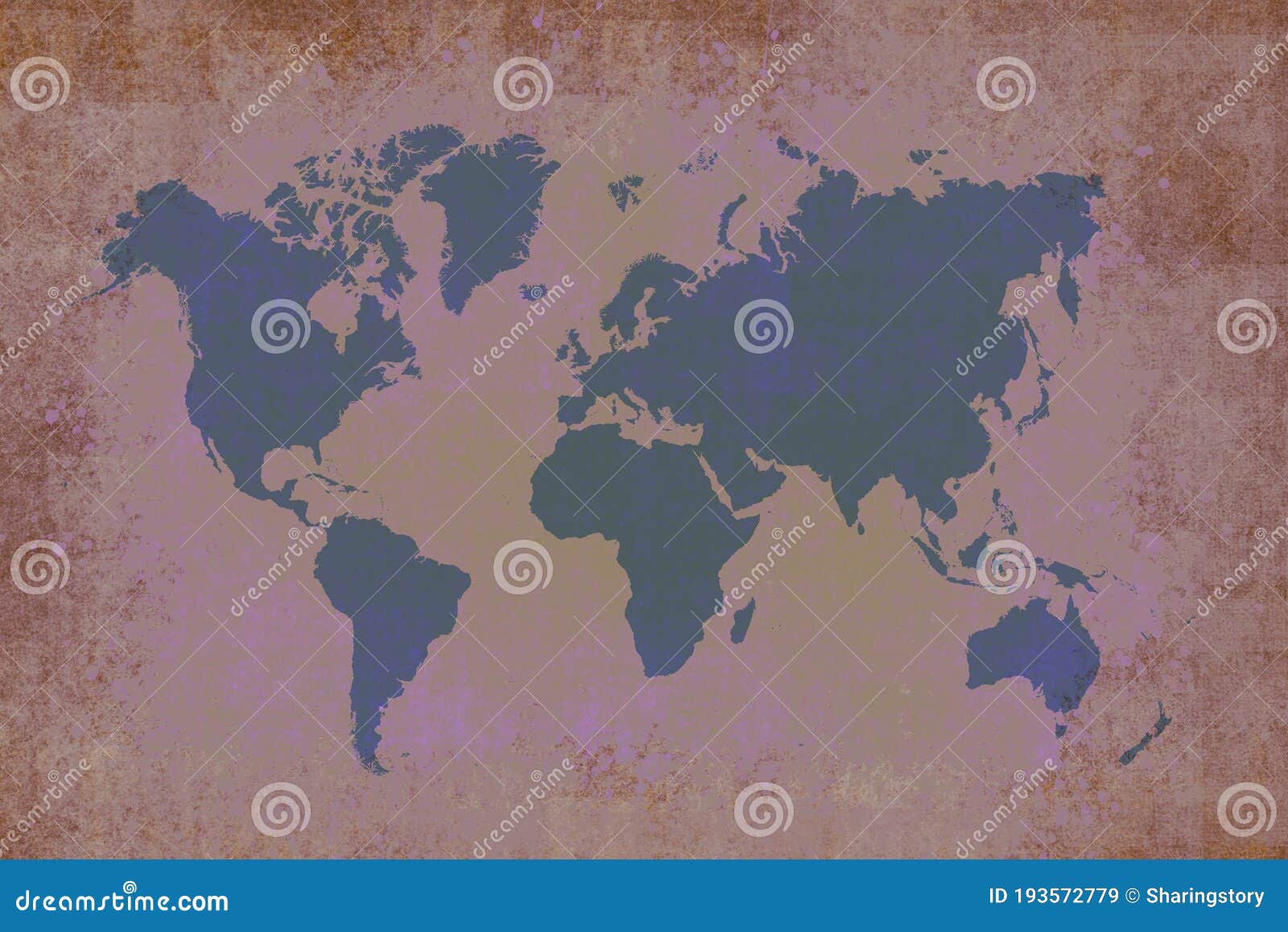 Old Blue Map of the World ,vintage Background Stock Illustration ...