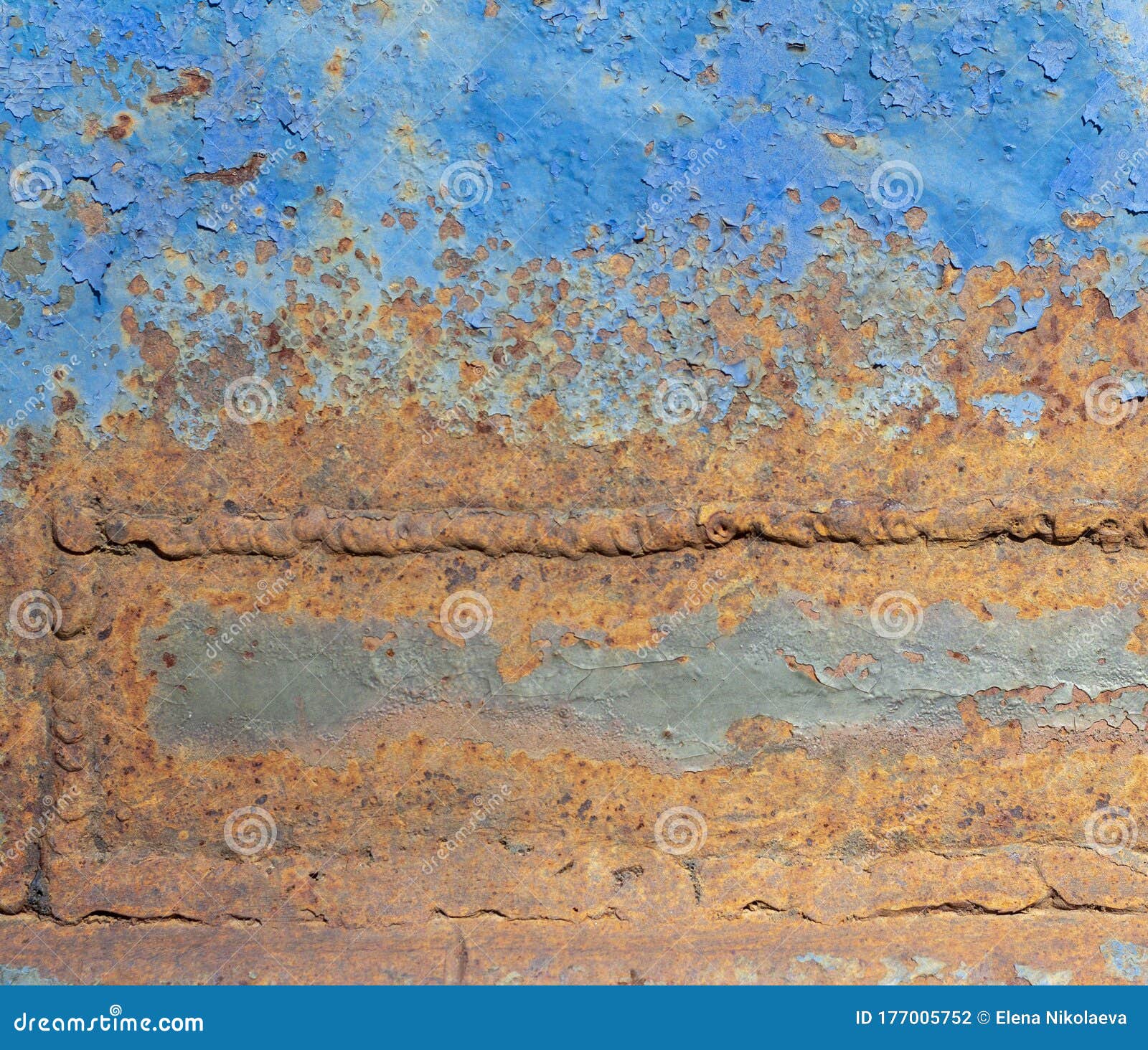 Old Blue Metal Case with Rust in the Welds Stock Photo - Image of cyan ...