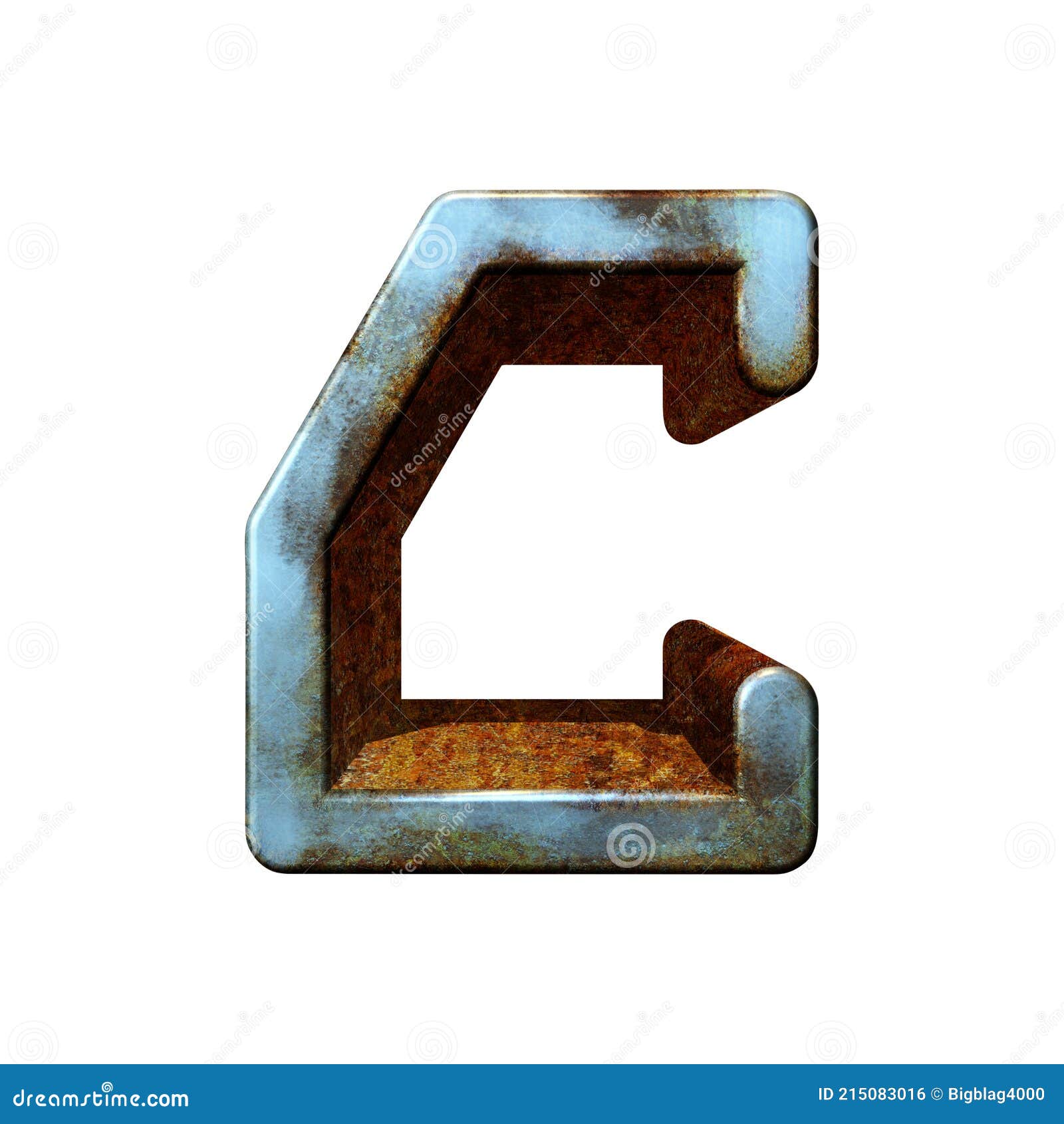 Old Blue Metallic Letter.Rusty Surface.3D Illustration.Art Font. Stock ...