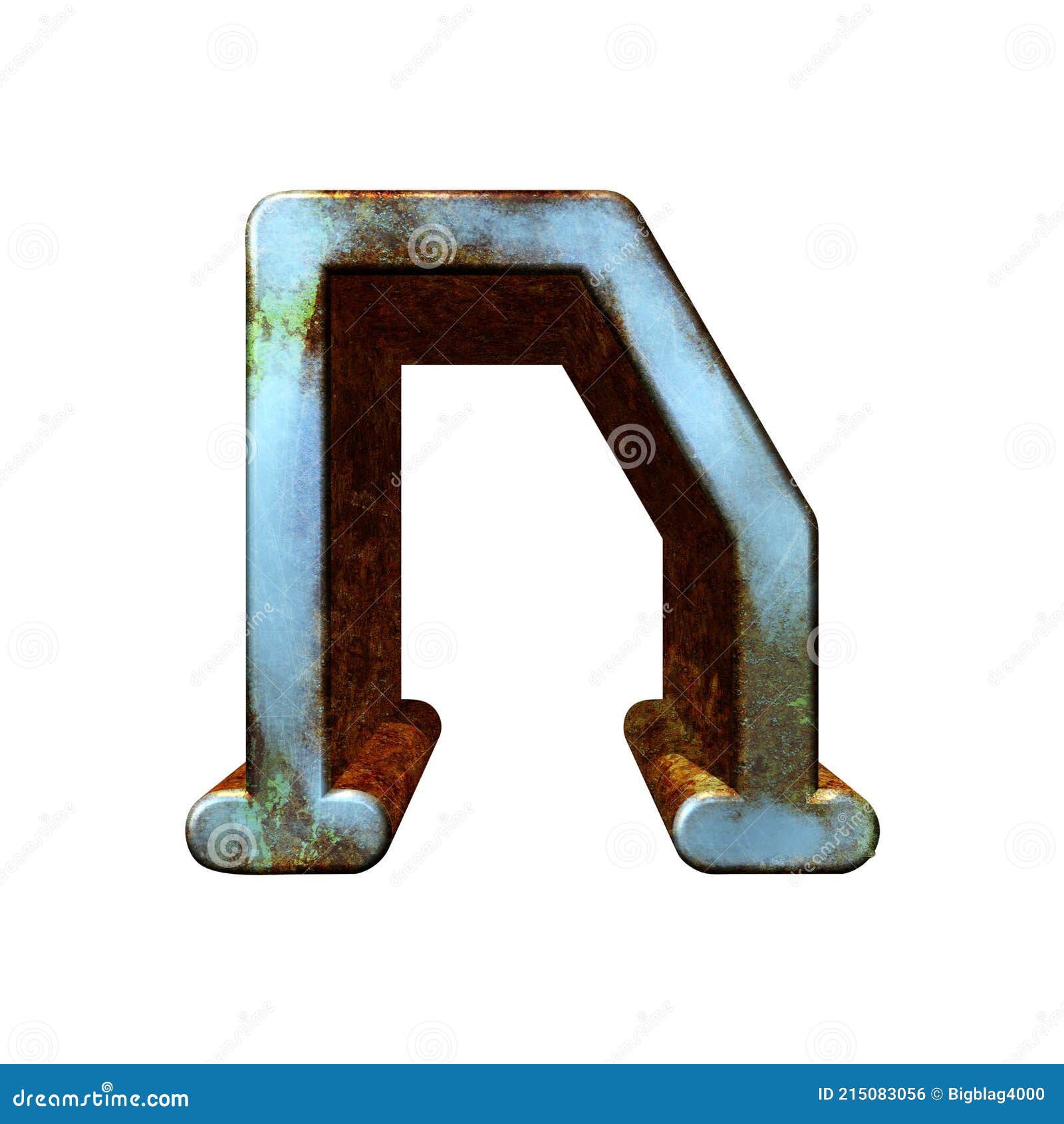 Old Blue Metallic Letter.Rusty Surface.3D Illustration.Art Font. Stock ...