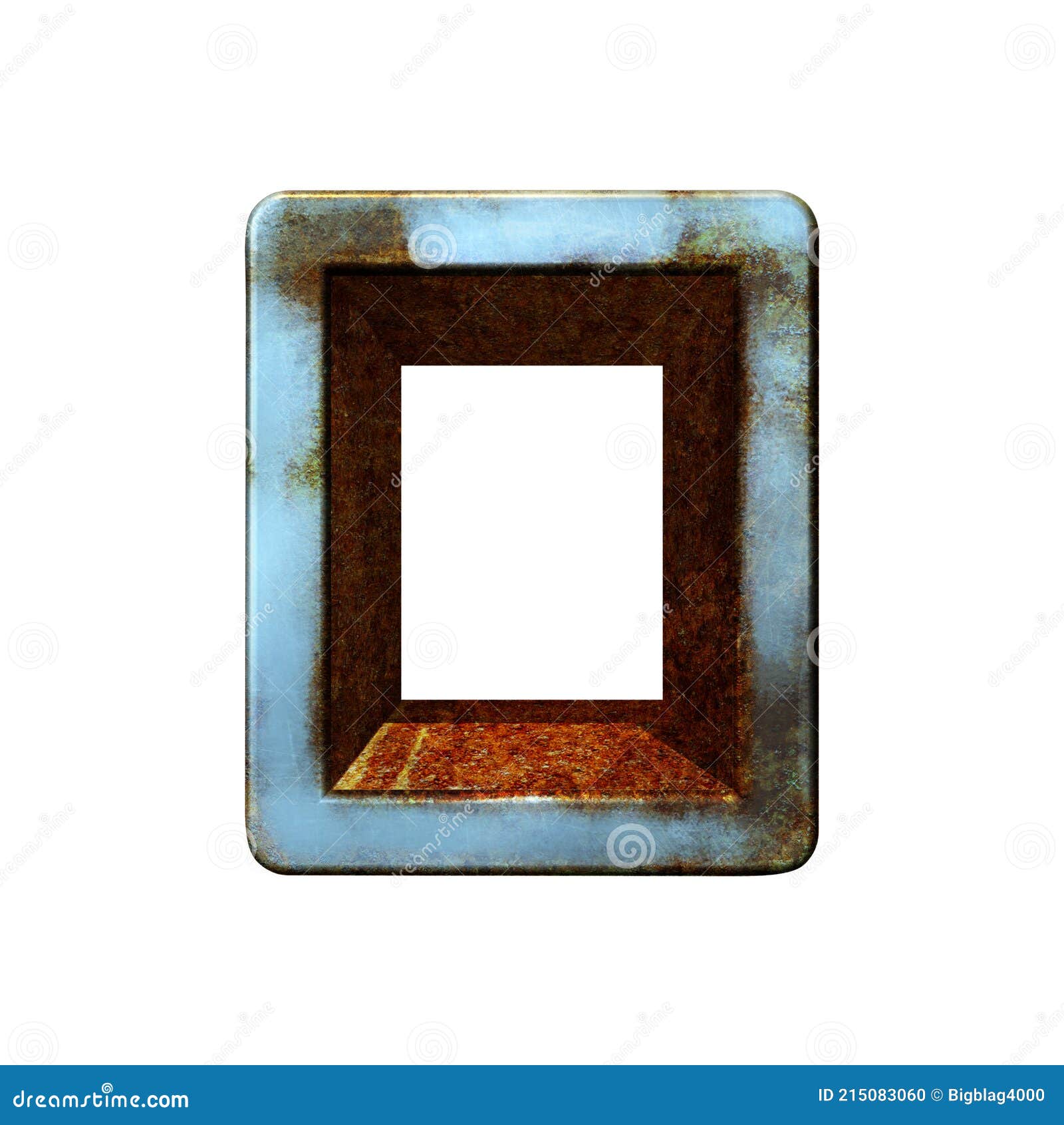 Old Blue Metallic Letter.Rusty Surface.3D Illustration.Art Font. Stock ...