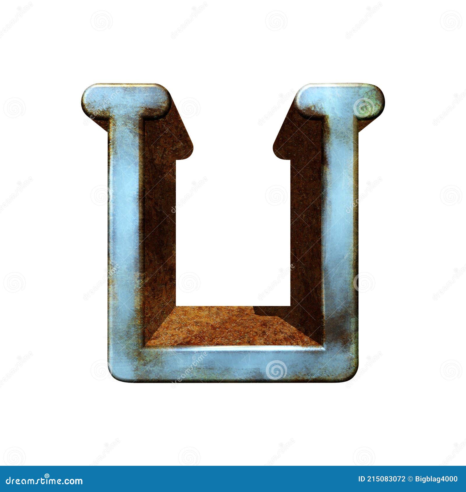 Old Blue Metallic Letter.Rusty Surface.3D Illustration.Art Font. Stock ...