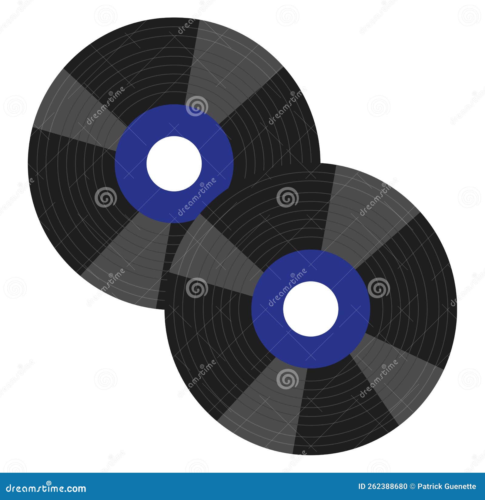Old blue music discs, icon stock vector. Illustration of disc - 262388680