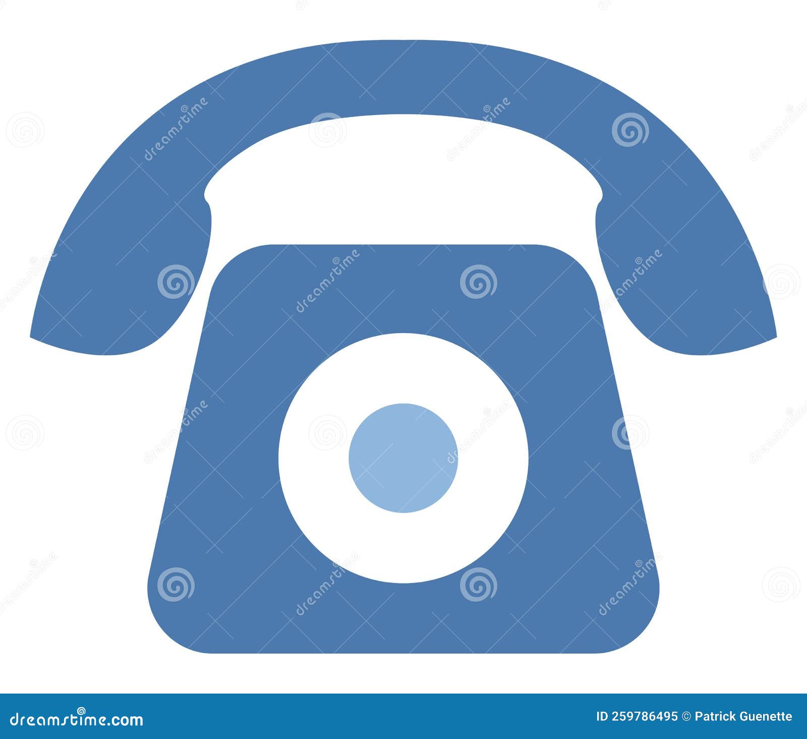 Old blue phone, icon stock vector. Illustration of customer - 259786495
